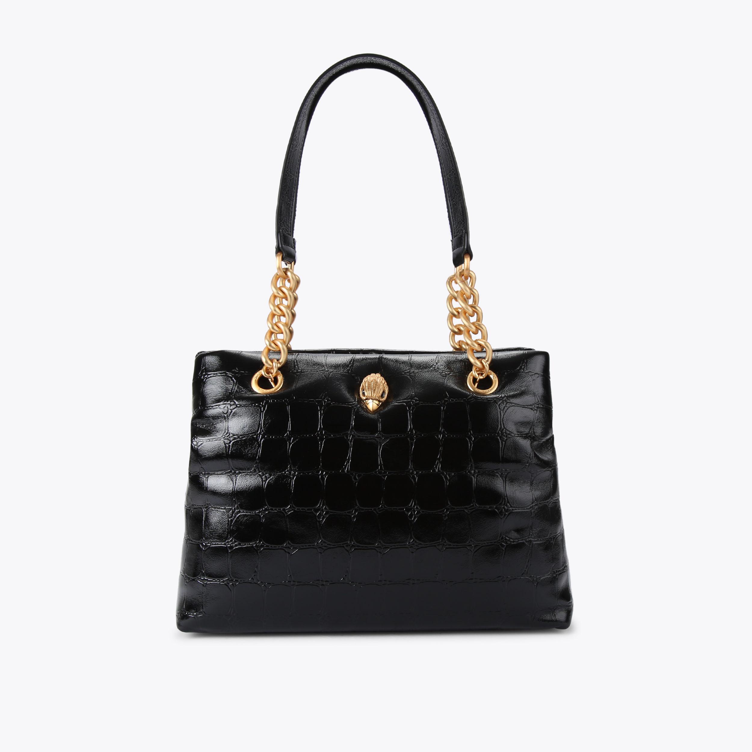 KENSINGTON TOTE Black Croc Embossed Tote Bag by KURT GEIGER LONDON