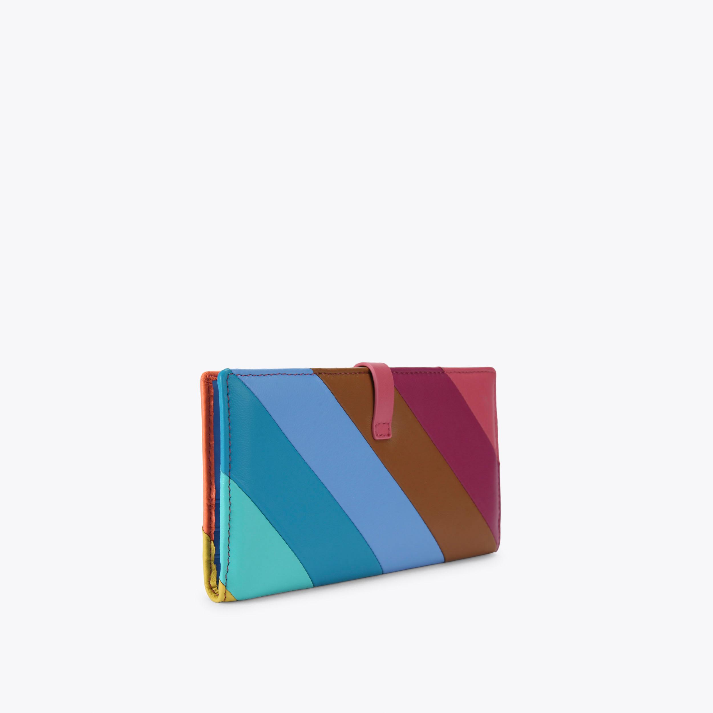 SOFT WALLET KENSINGTON L Pastel Striped Leather Wallet by KURT GEIGER ...