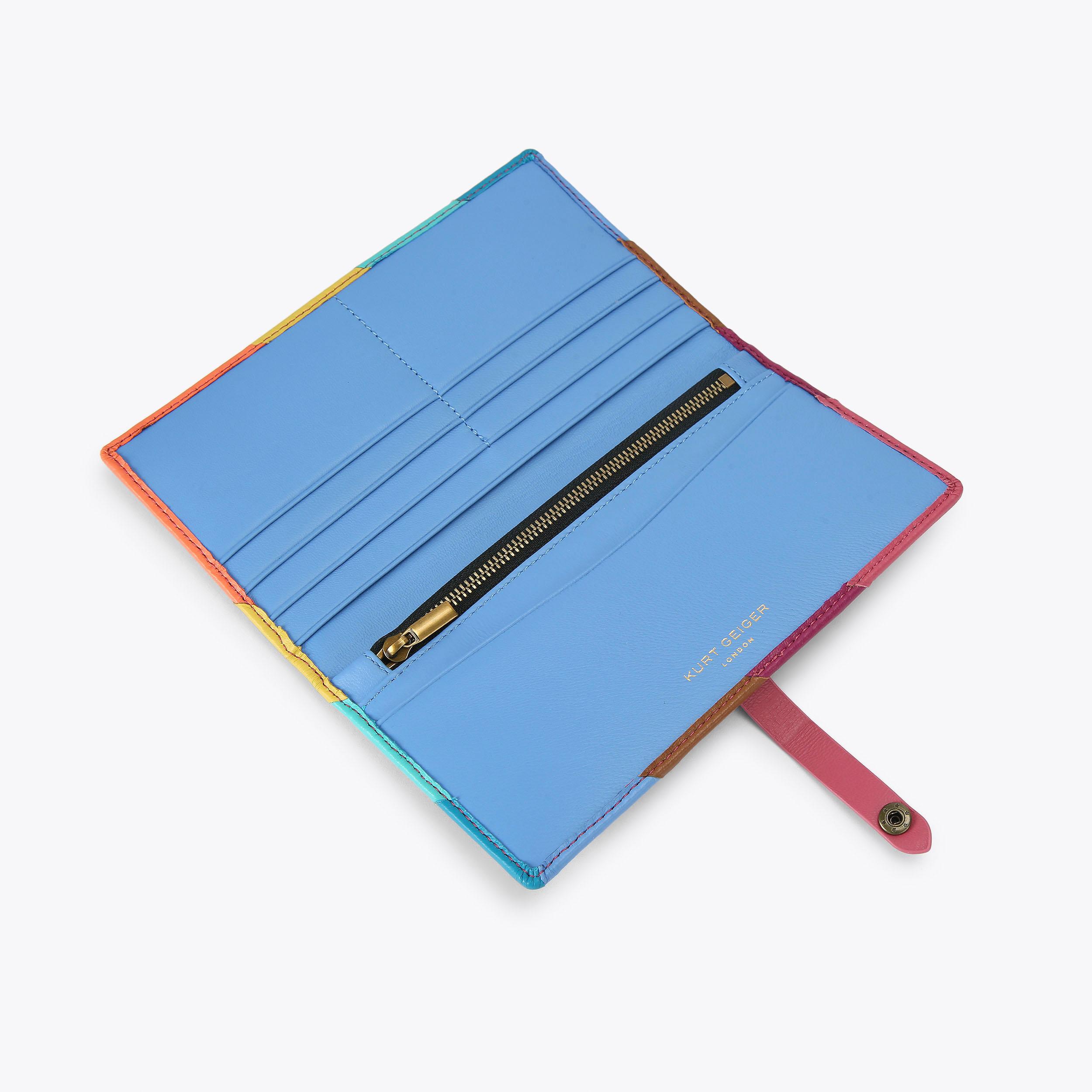 SOFT WALLET KENSINGTON L Pastel Striped Leather Wallet by KURT GEIGER ...