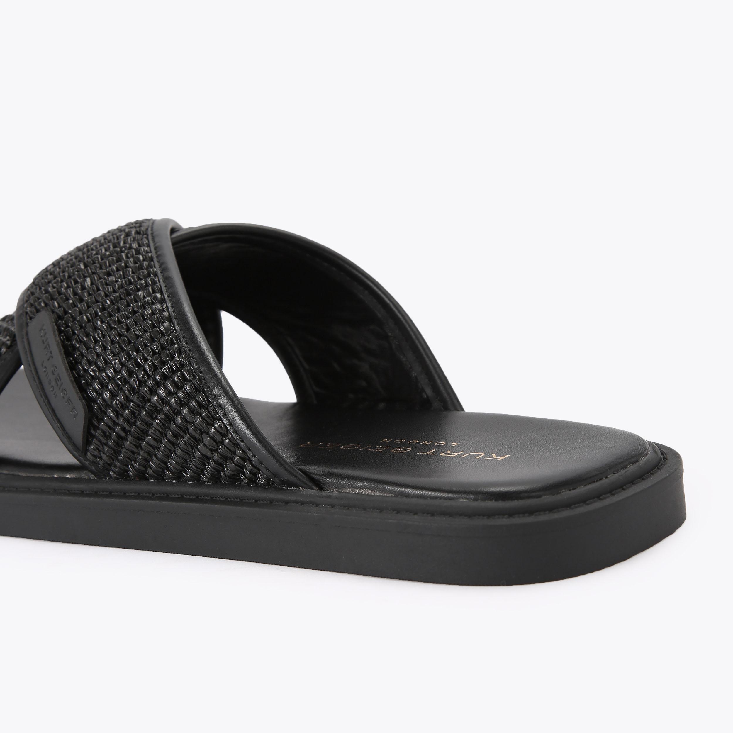 OWEN RAFFIA Black Raffia Sandal by KURT GEIGER LONDON