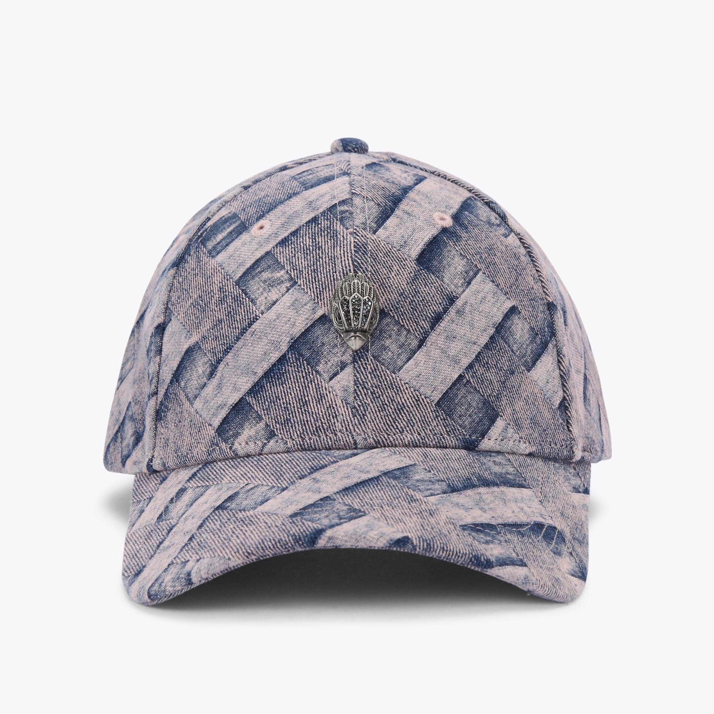 KENSINGTON CAP Pink Denim Weave Cap by KURT GEIGER LONDON