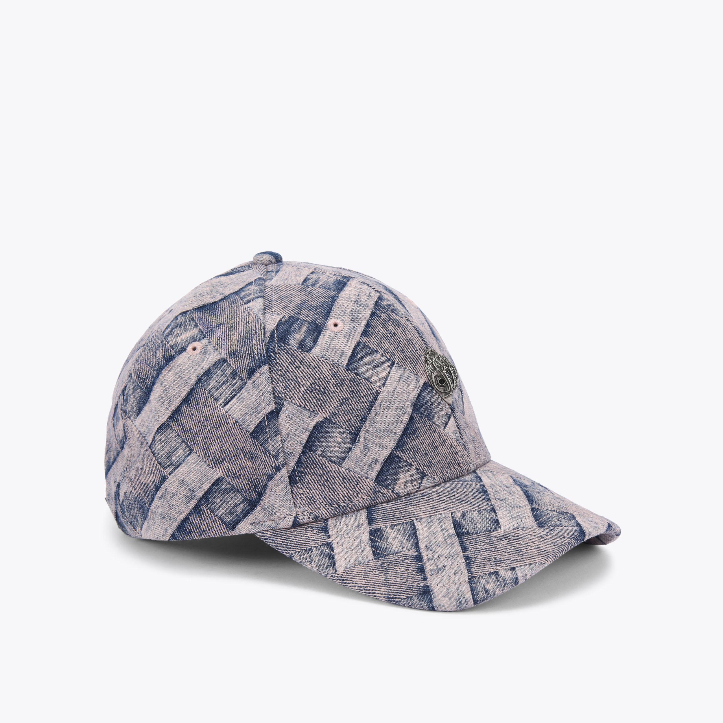 KENSINGTON CAP Pink Denim Weave Cap by KURT GEIGER LONDON