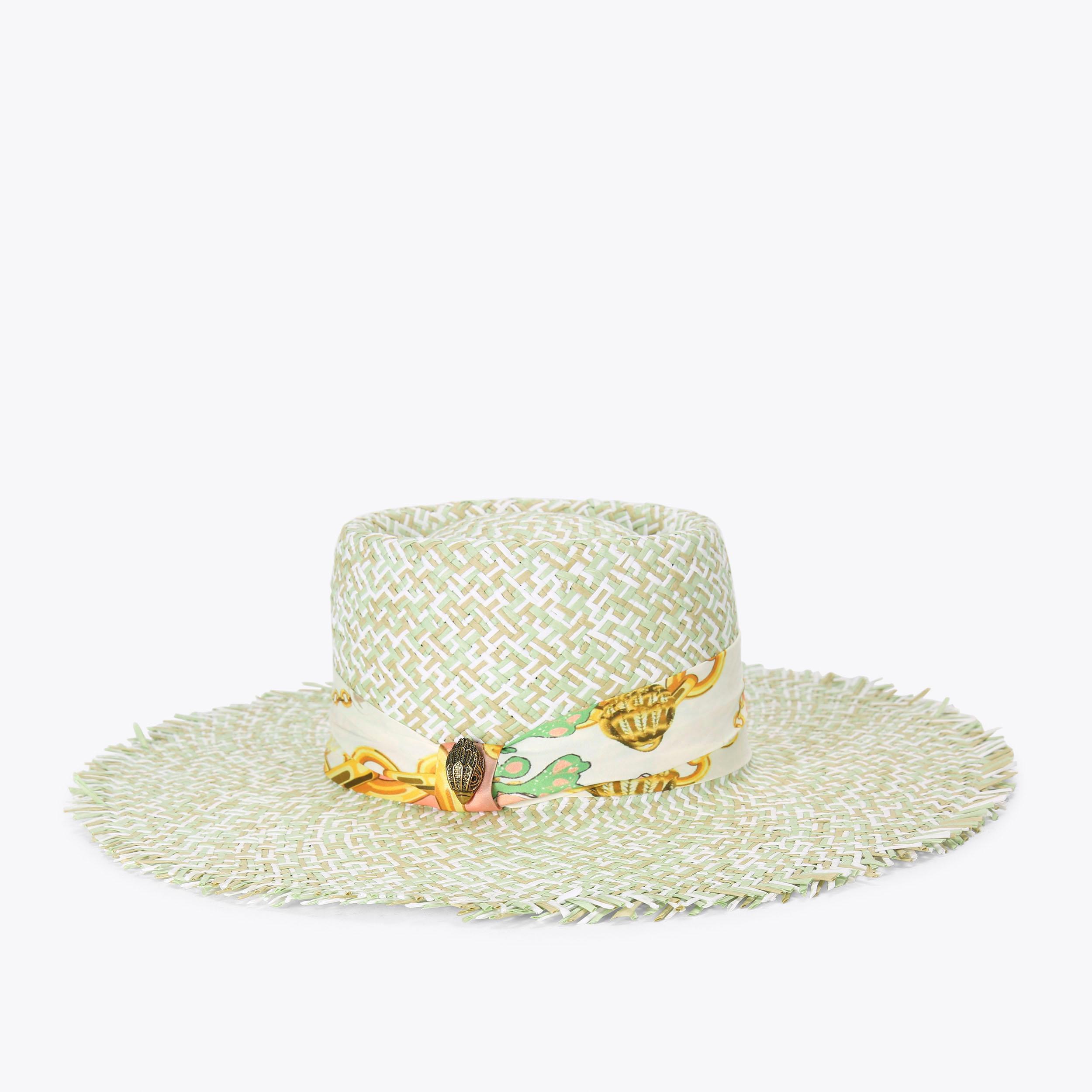 EAGLE WIDE BRIM HAT Green Straw Hat by KURT GEIGER LONDON