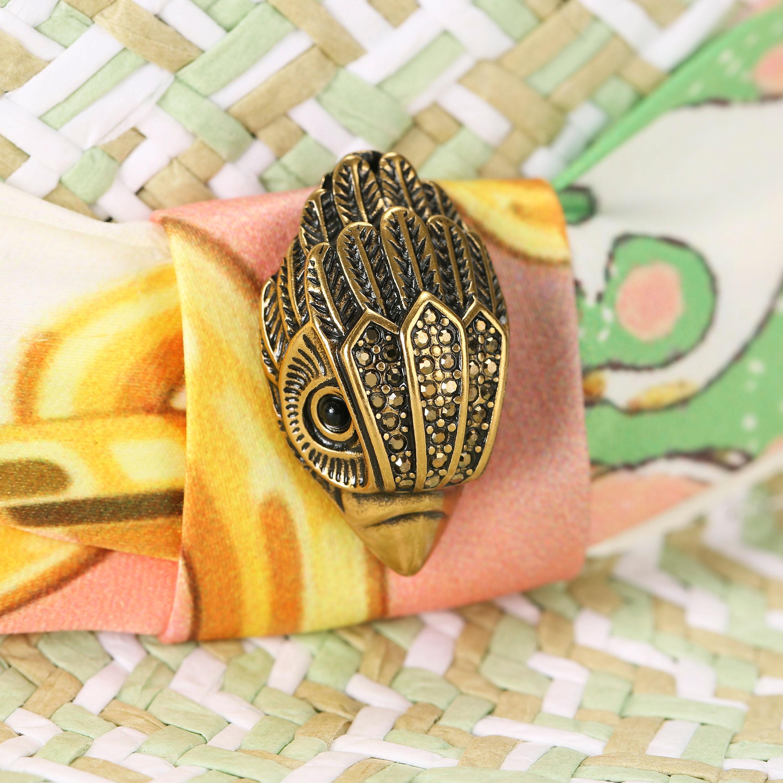 EAGLE WIDE BRIM HAT Green Straw Hat by KURT GEIGER LONDON