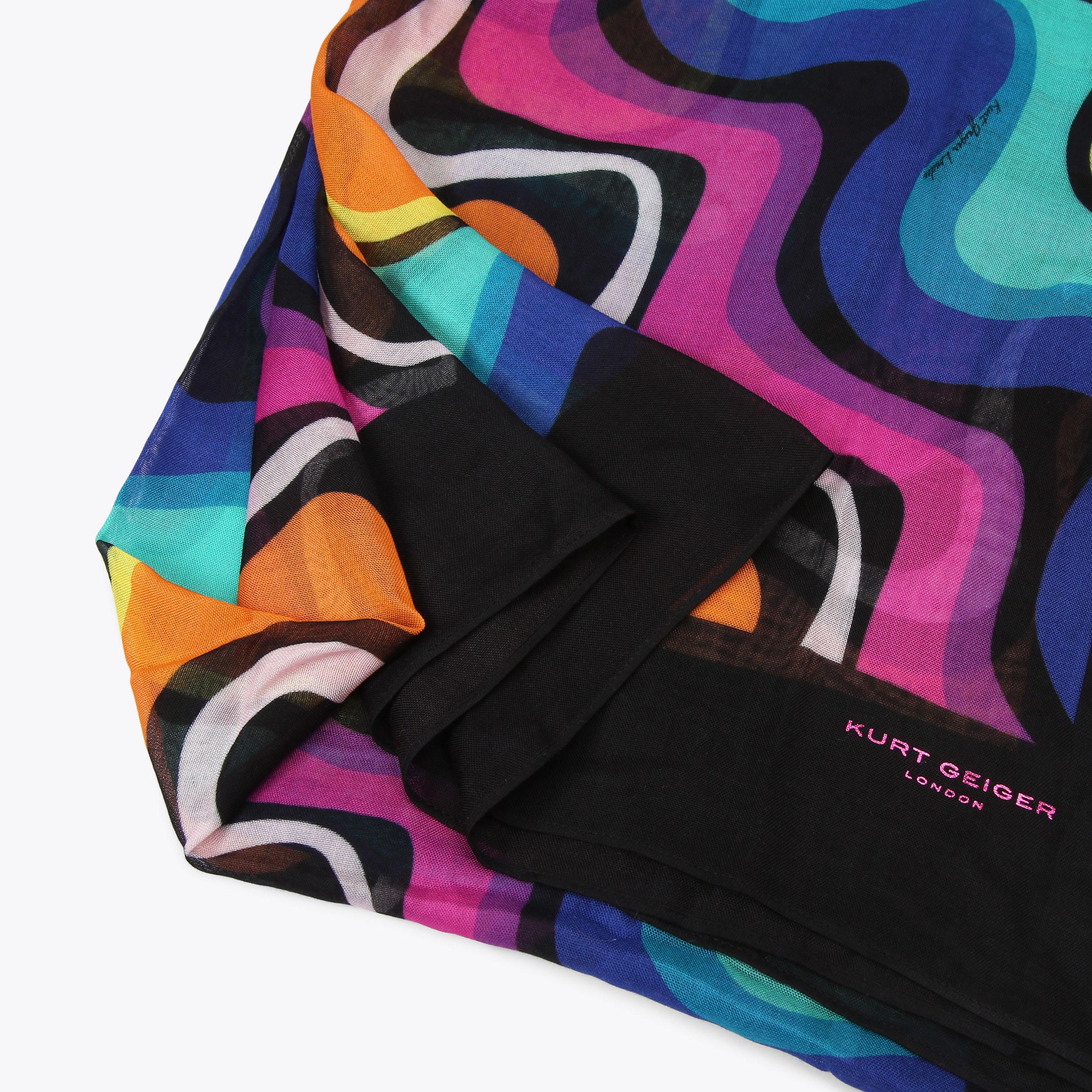 PRINTED SCARF Rainbow Swirl Scarf by KURT GEIGER LONDON