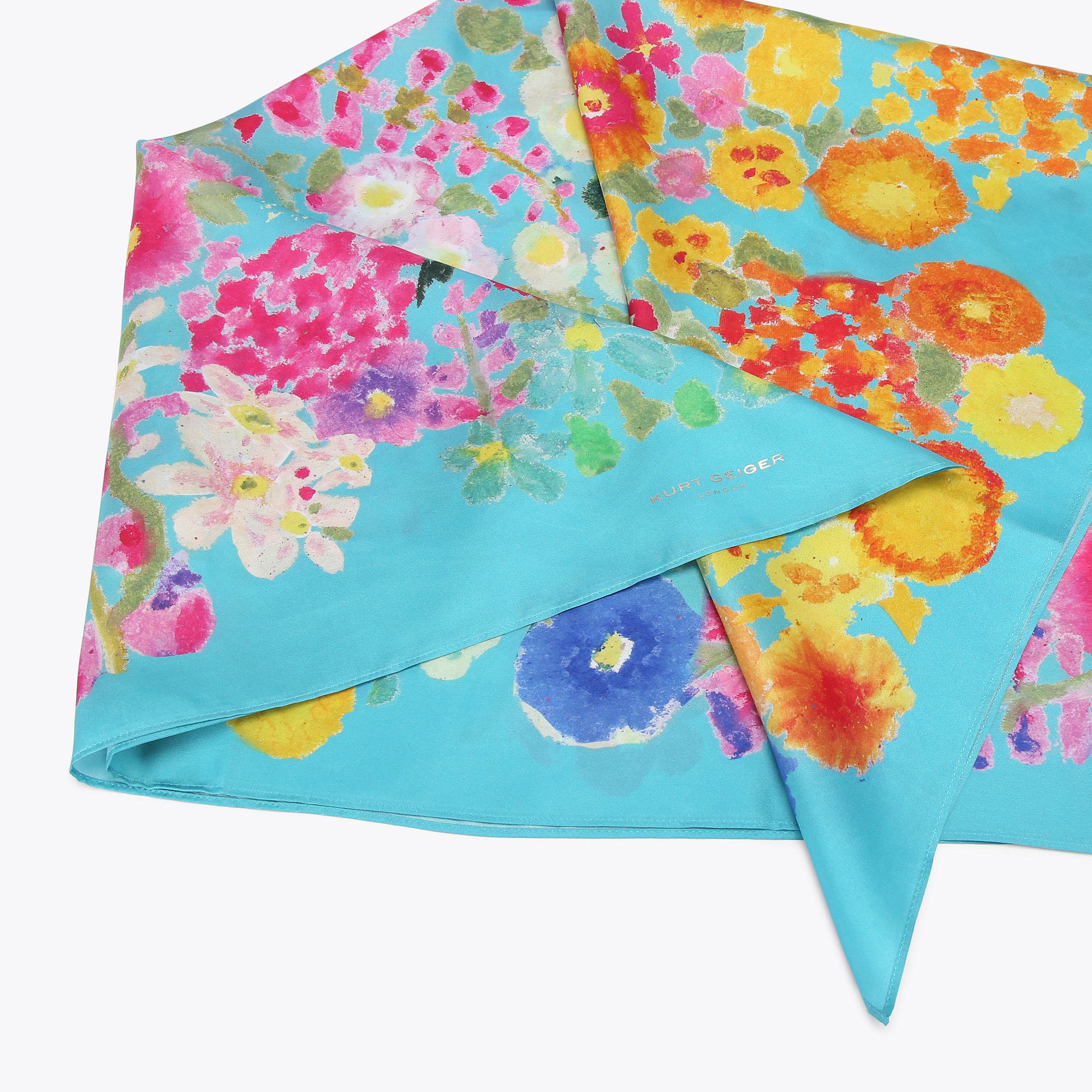 LG SQUARE SCARF Large Floral Square Scarf by KURT GEIGER LONDON