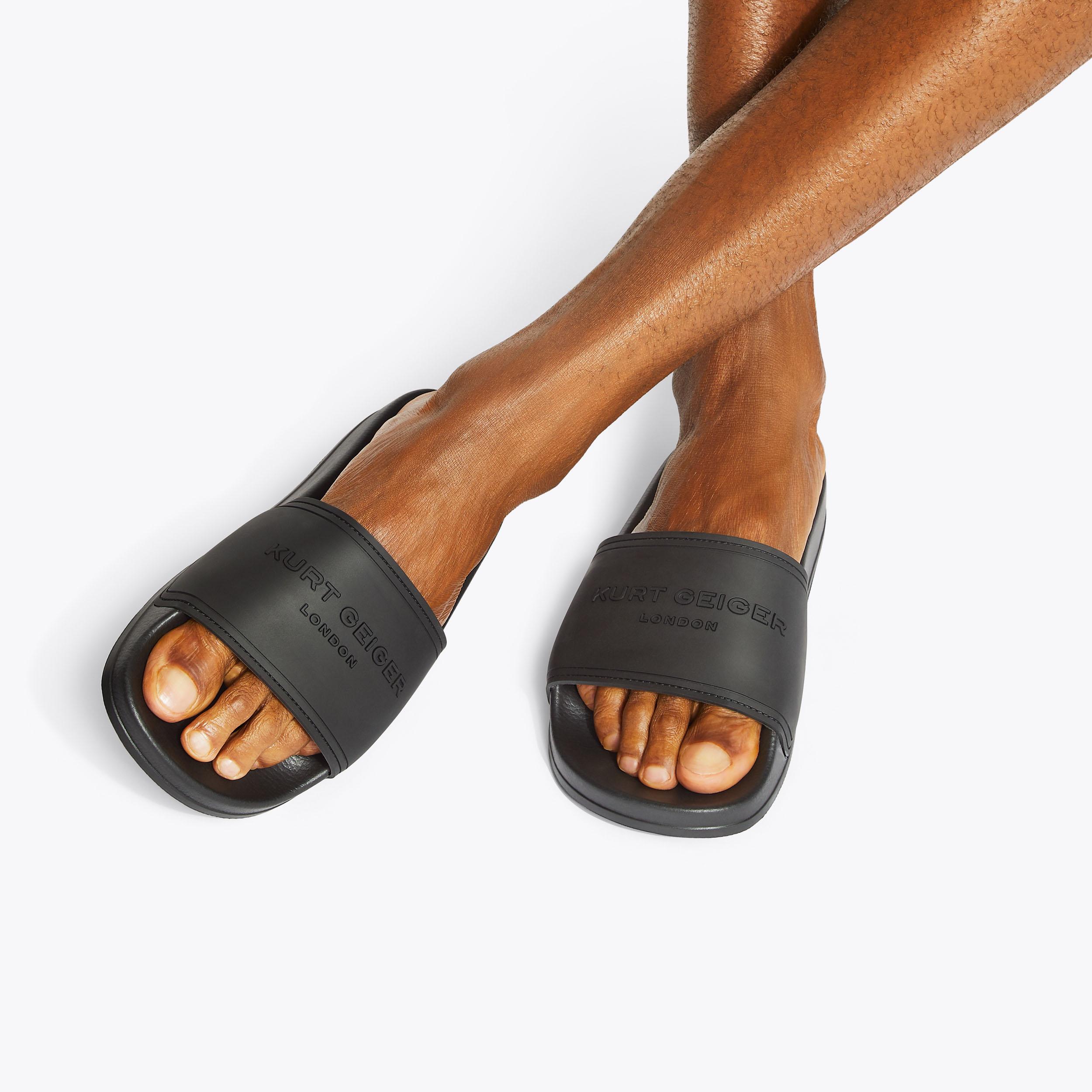 KGL POOL SLIDER MENS Black Slip On Sliders by KURT GEIGER LONDON
