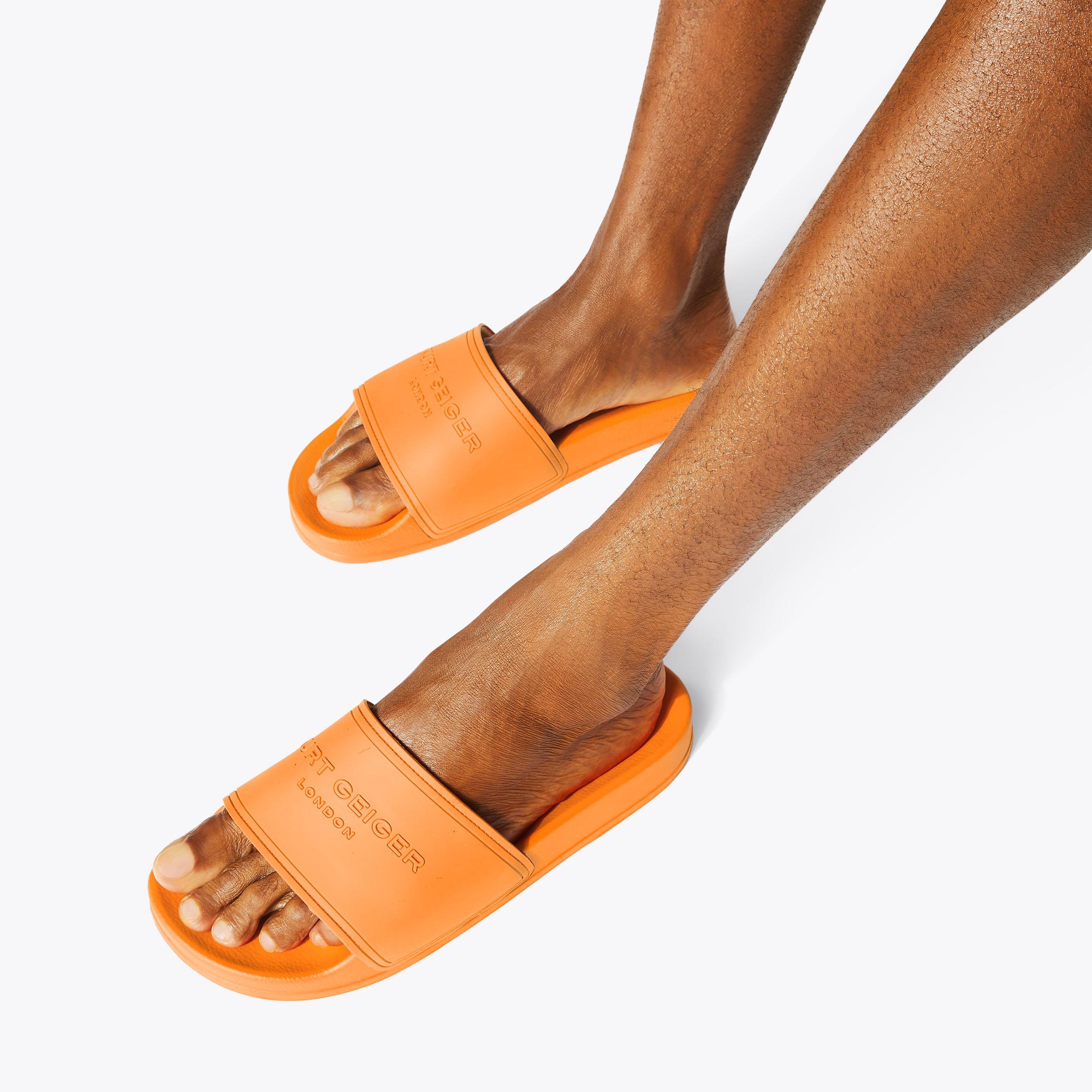 KGL POOL SLIDER MENS Orange Slider Sandals by KURT GEIGER LONDON