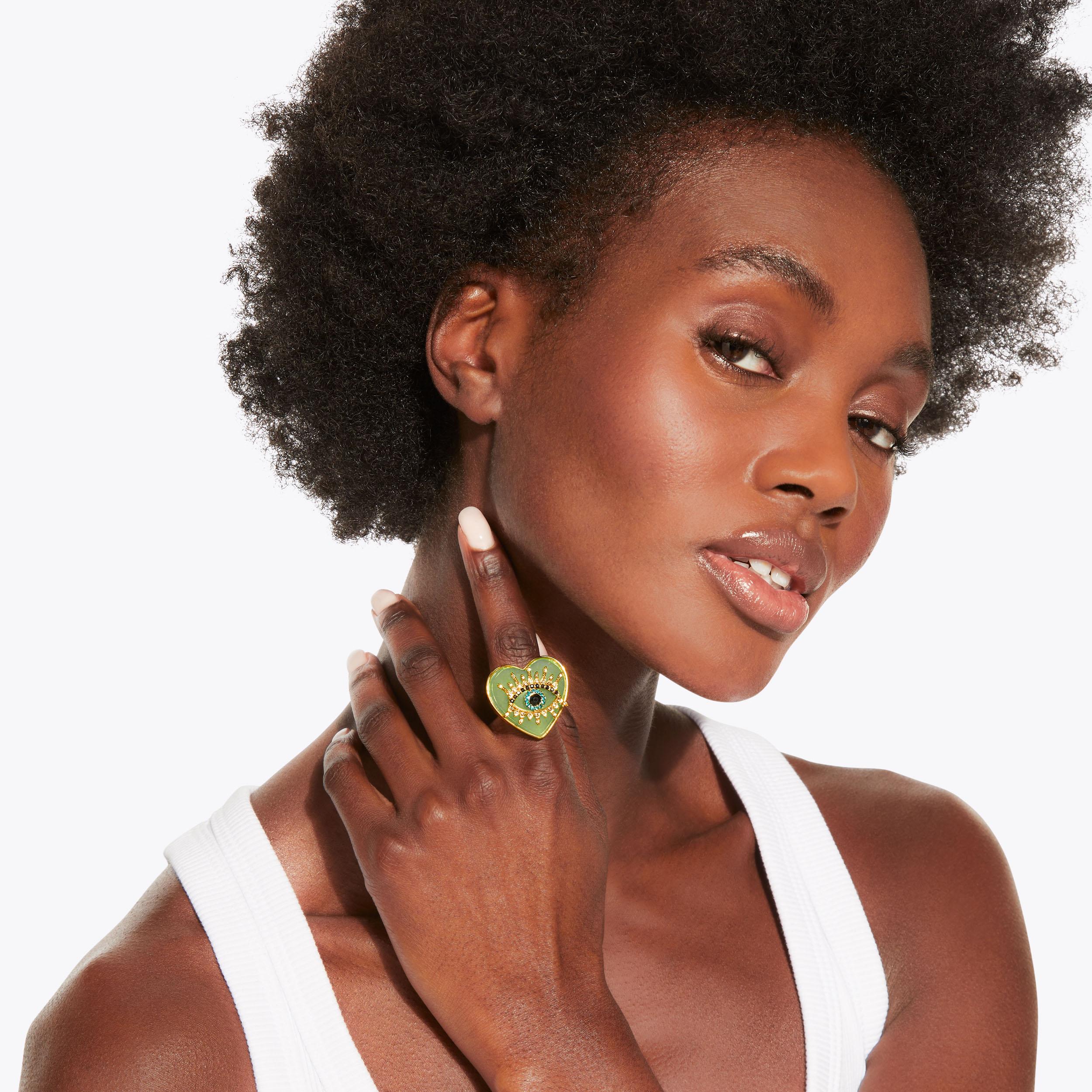 HEART EYE STONE RING Evil Eye Ring by KURT GEIGER LONDON