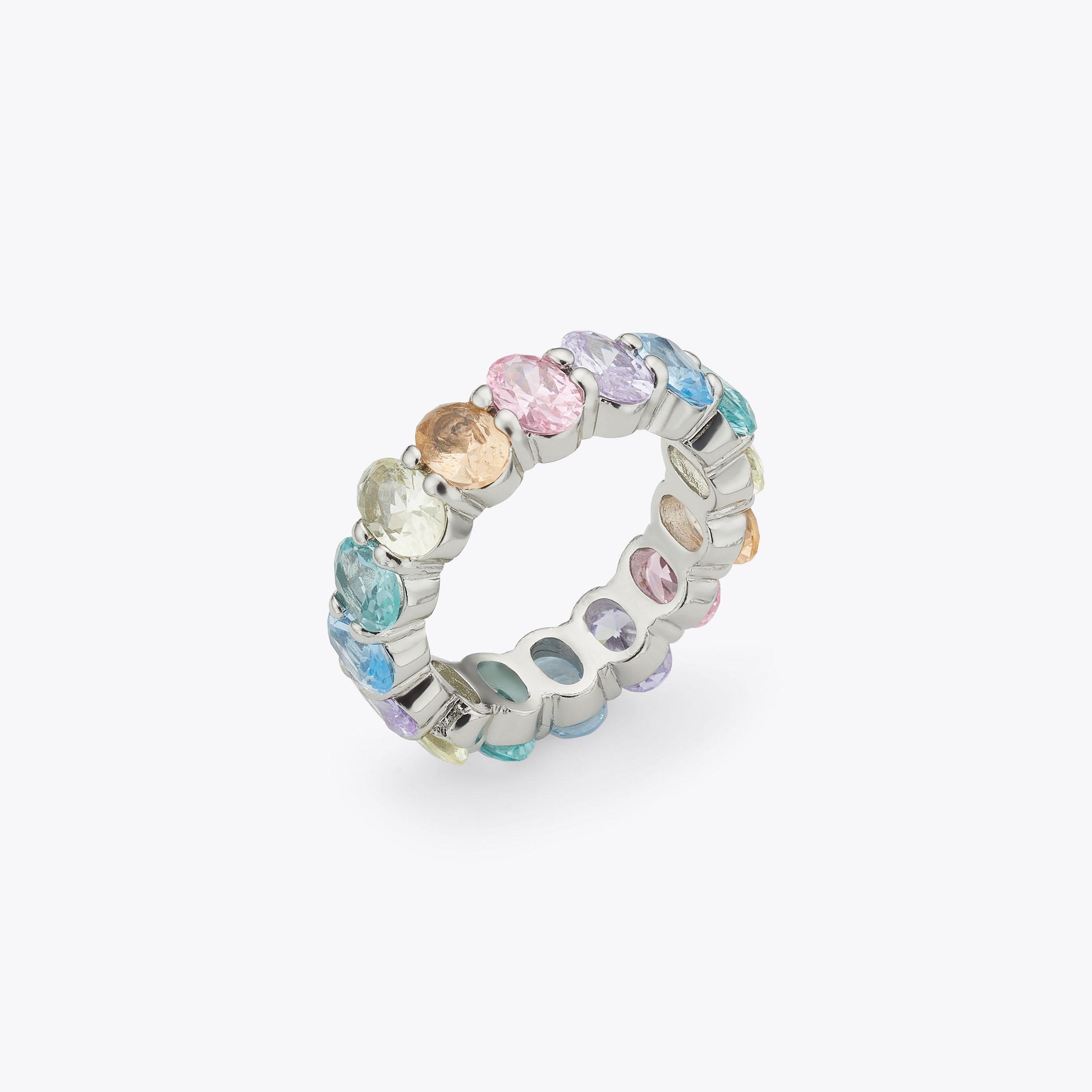 RAINBOW CRYSTAL BAND Pastel Crystal Ring by KURT GEIGER LONDON