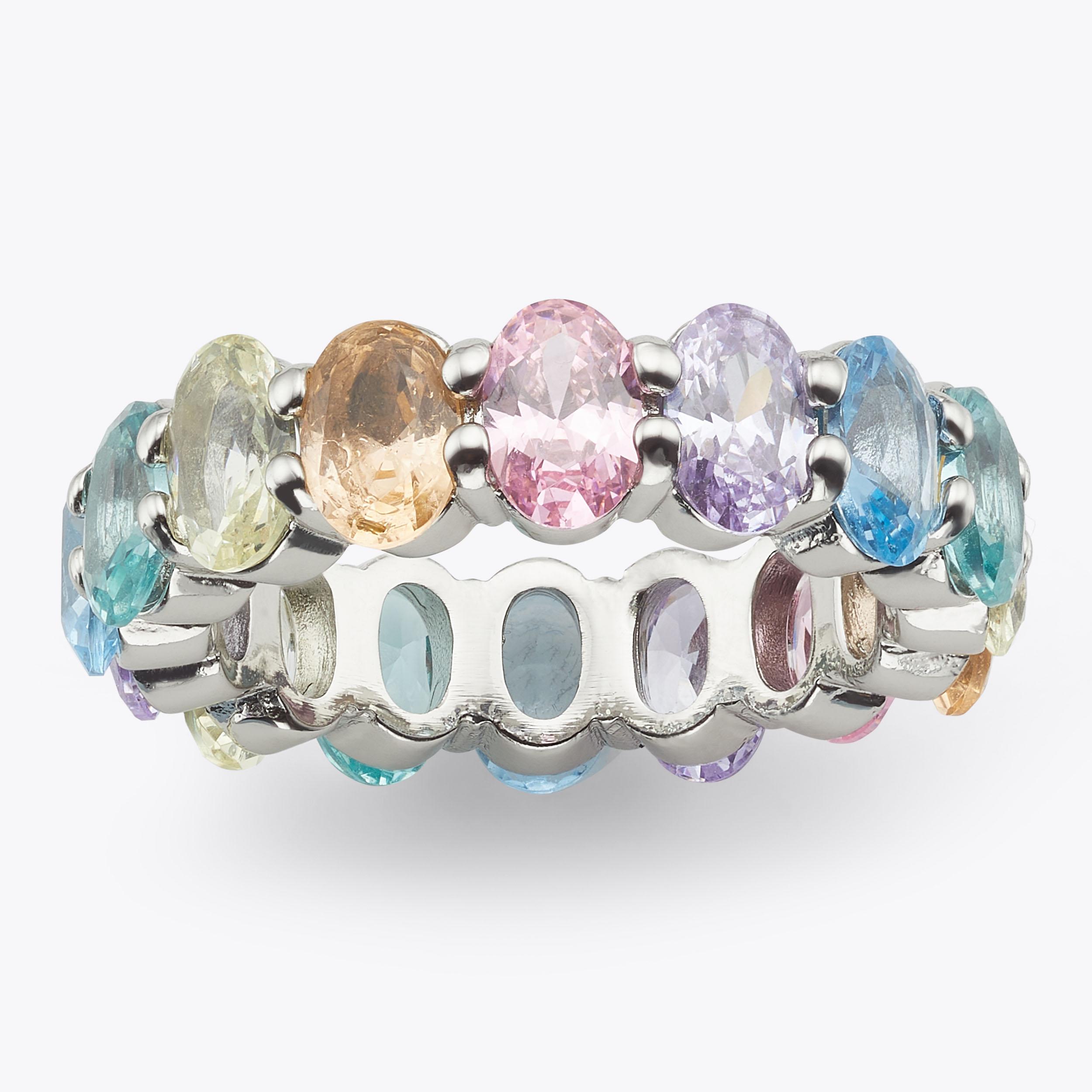RAINBOW CRYSTAL BAND Pastel Crystal Ring by KURT GEIGER LONDON