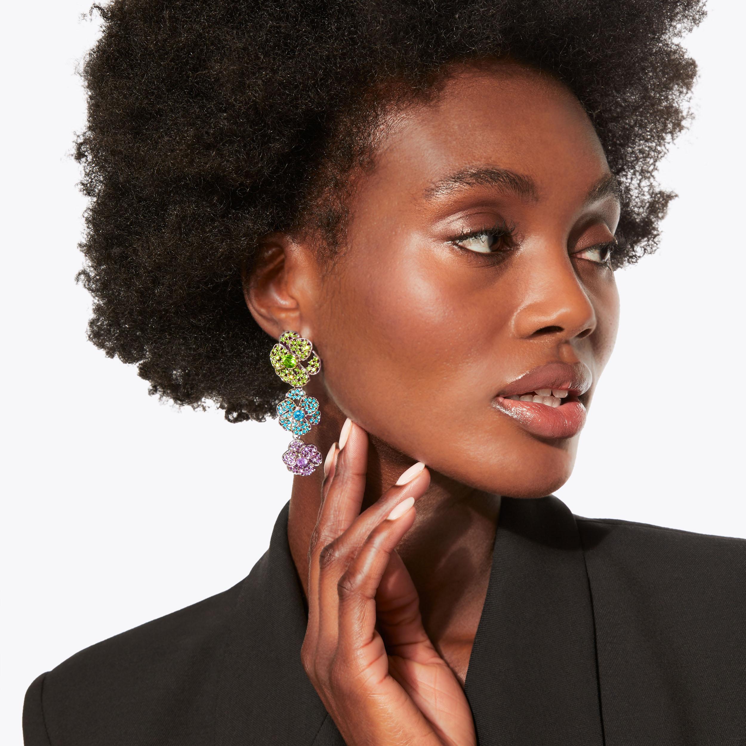 BLOOM XL LINEARS Flower Drop Earrings by KURT GEIGER LONDON