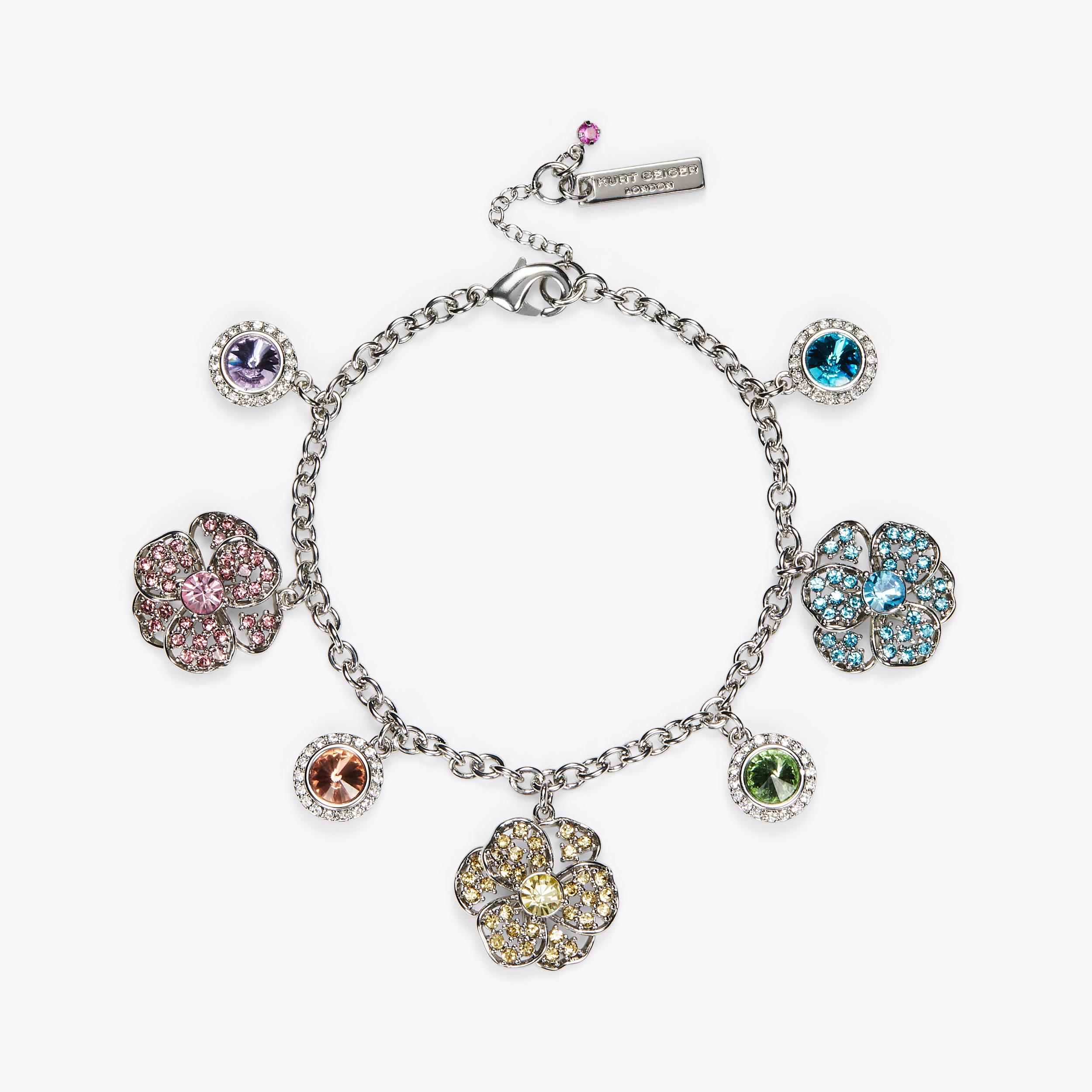 BLOOM CHARM BRACELET Silver Chain Bracelet by KURT GEIGER LONDON