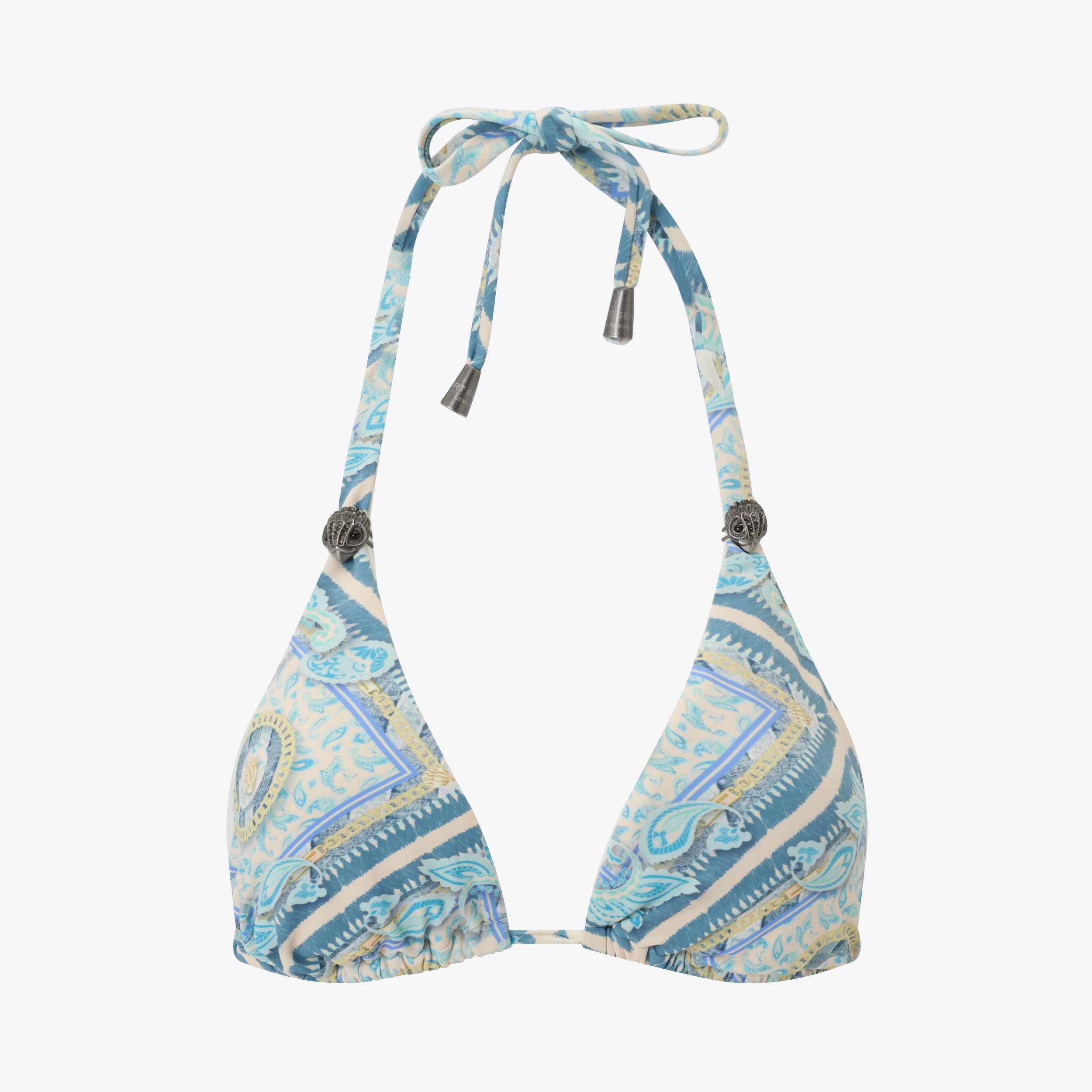 KENSINGTON TRIANGLE TOP Denim Woven Bikini Top by KURT GEIGER LONDON