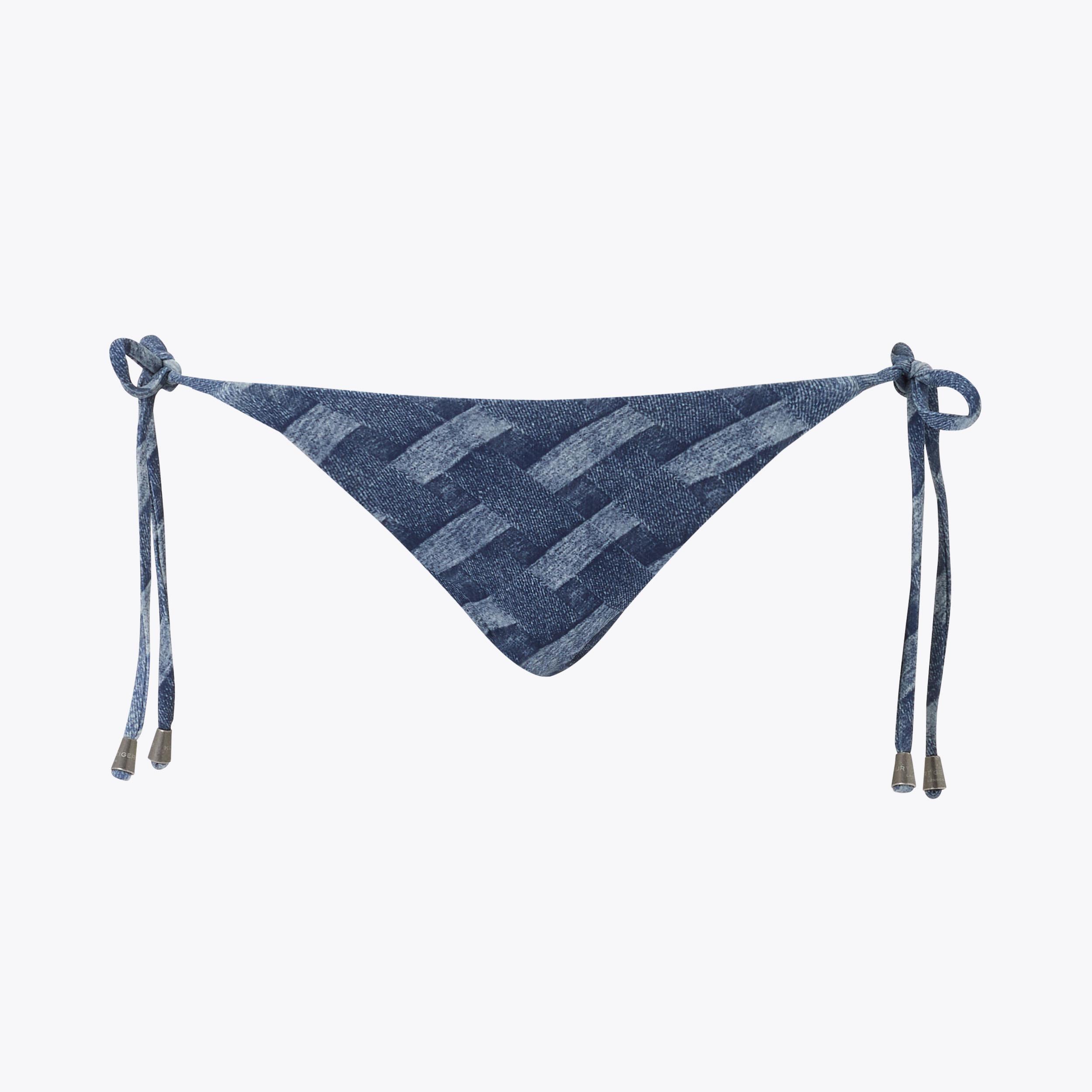 KENSINGTON STRING BRIEFS Denim Woven Bikini Bottoms by KURT GEIGER LONDON