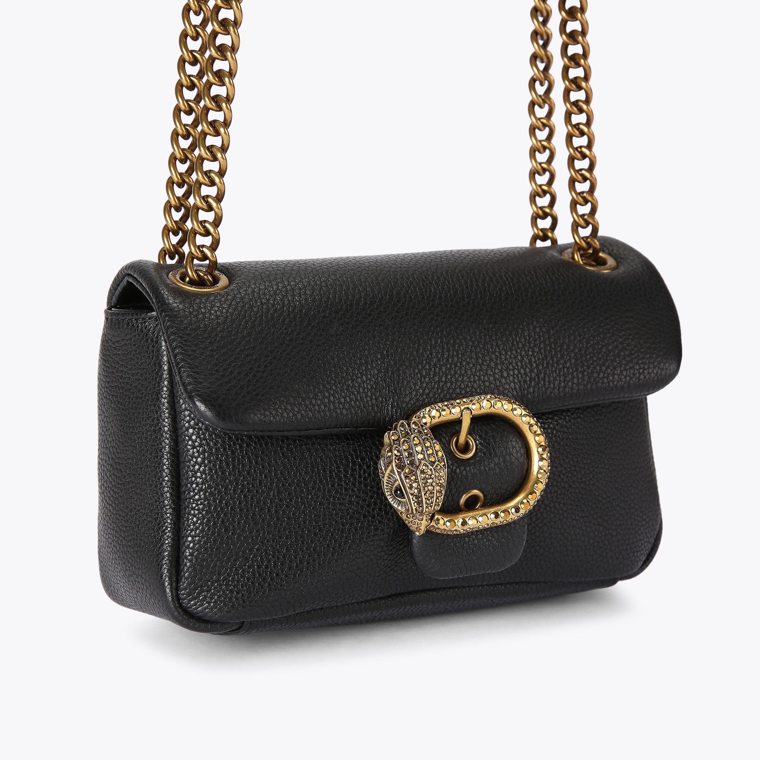 CHELSEA SM SHOULDER BAG Black Leather Cross Body Bag by KURT GEIGER LONDON
