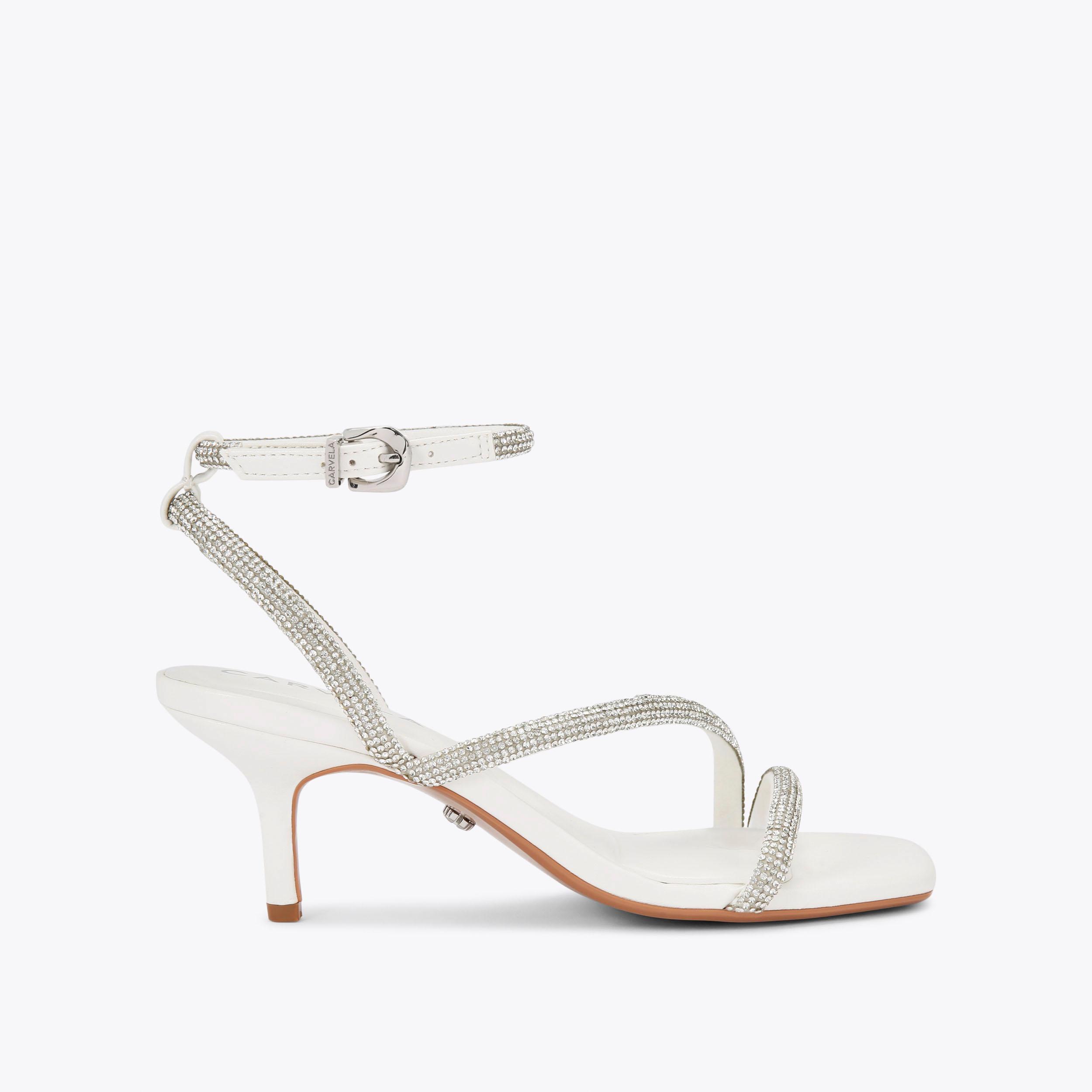 PAPARAZZI 55 Silver Crystal Heel by CARVELA