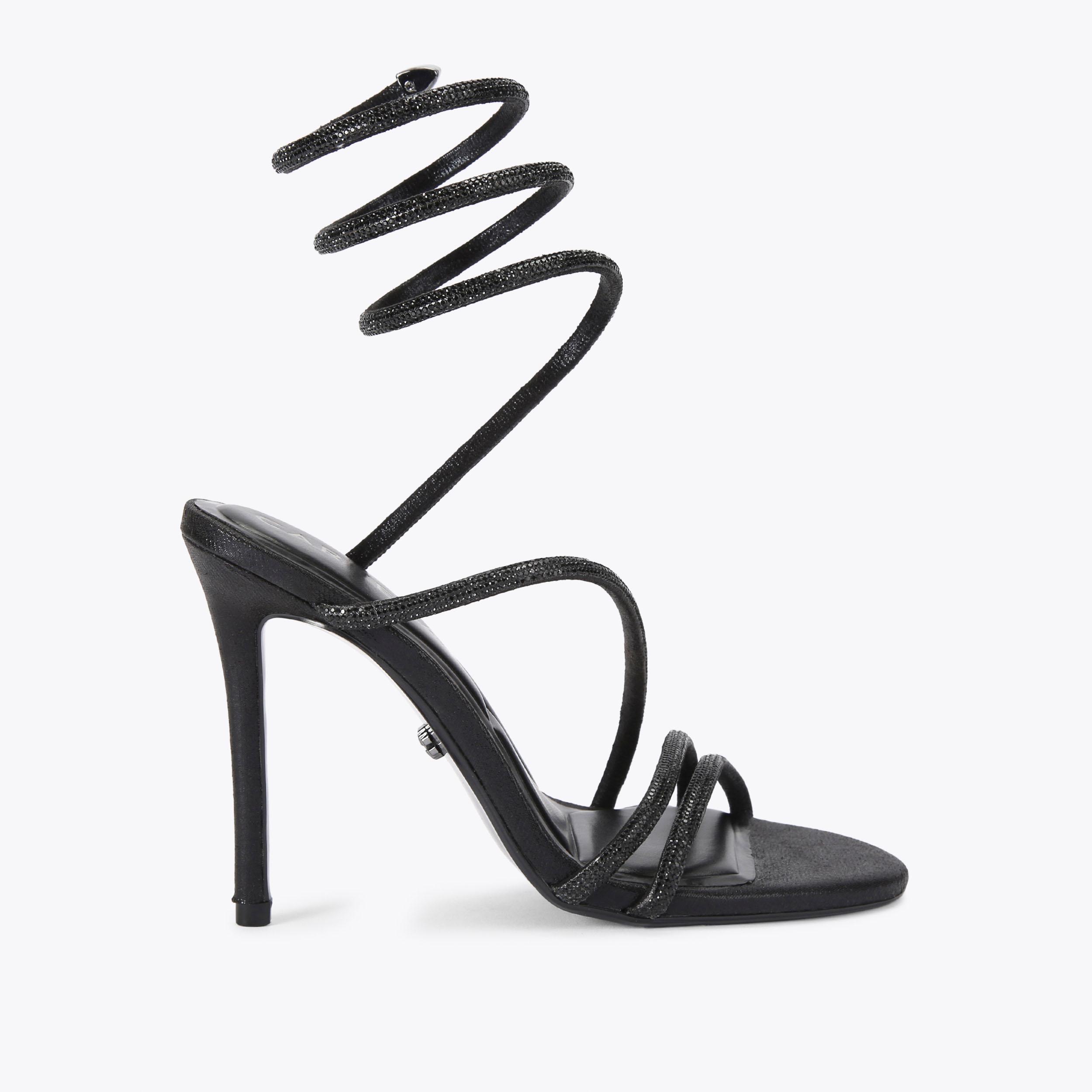 SPIRAL 105 Black Crystal High Heels by CARVELA