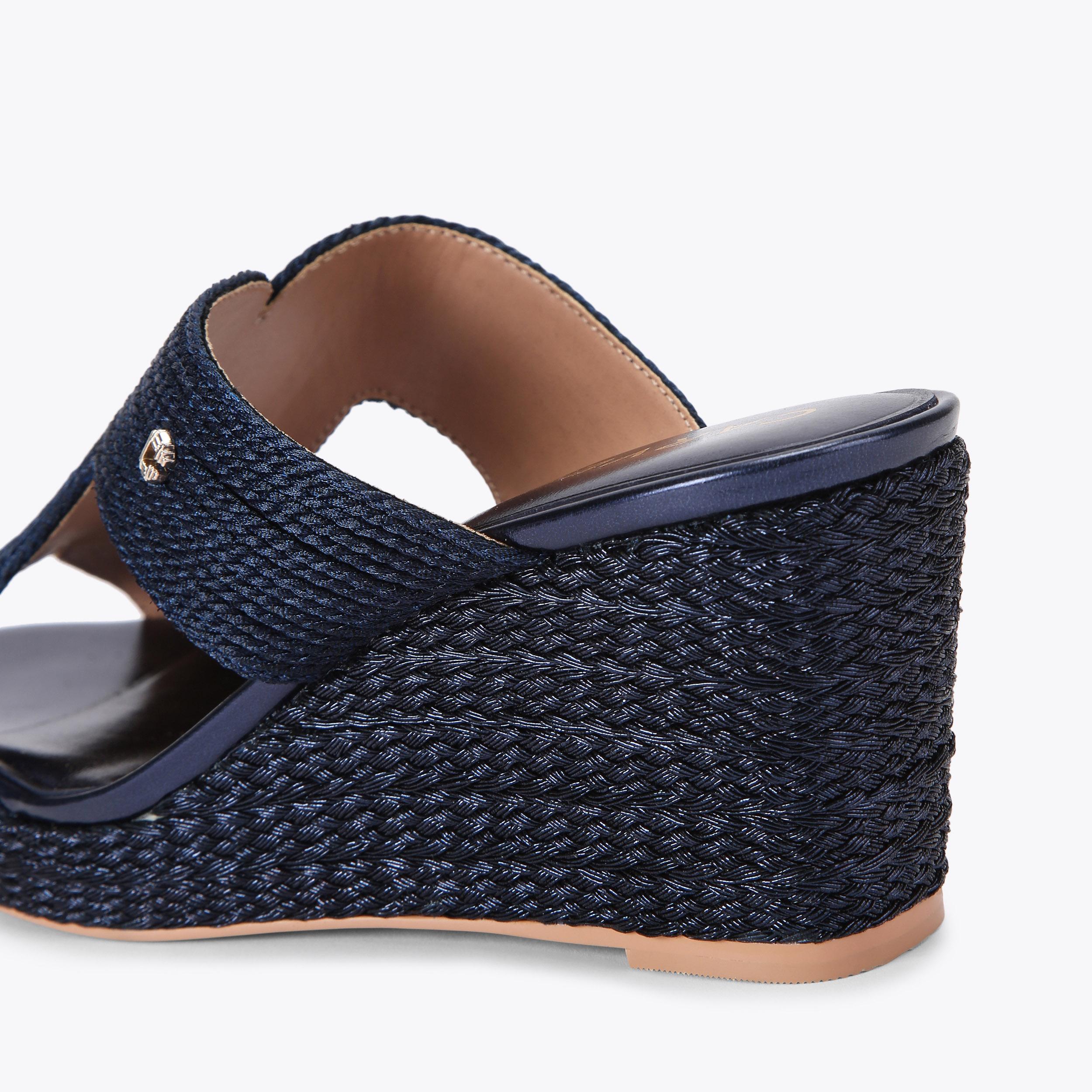 GALA WEDGE MULE 70 Navy Fabric Wedge by CARVELA
