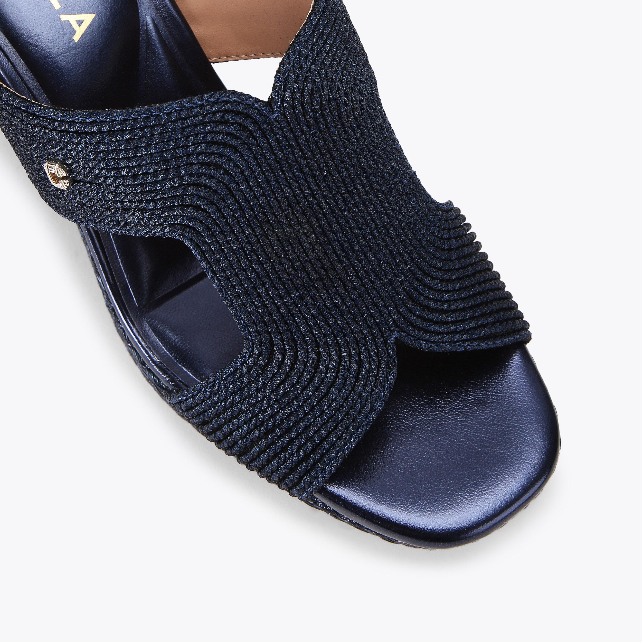 GALA WEDGE MULE 70 Navy Fabric Wedge by CARVELA