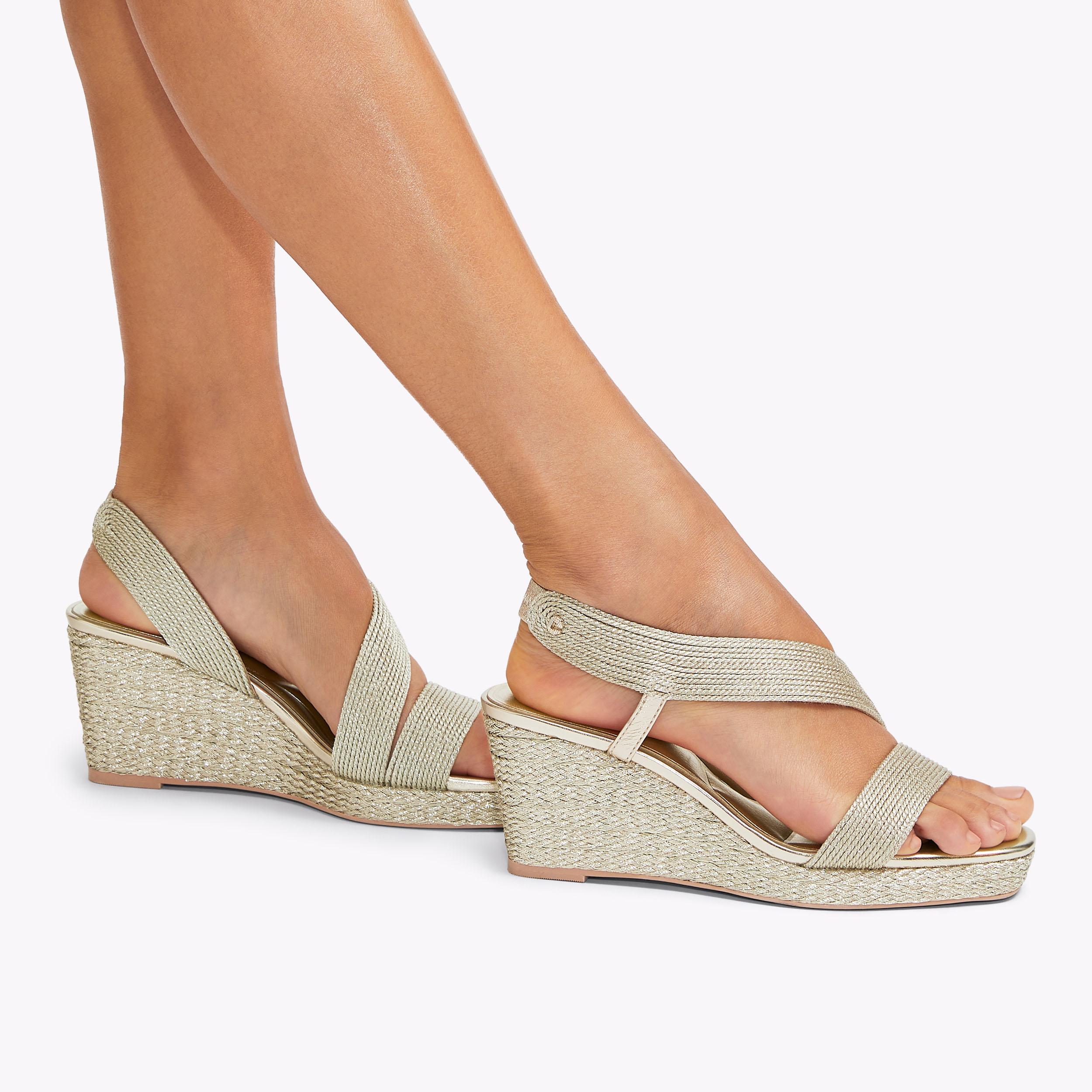 GALA WEDGE 70 Gold Wedge Heel Sandals by CARVELA