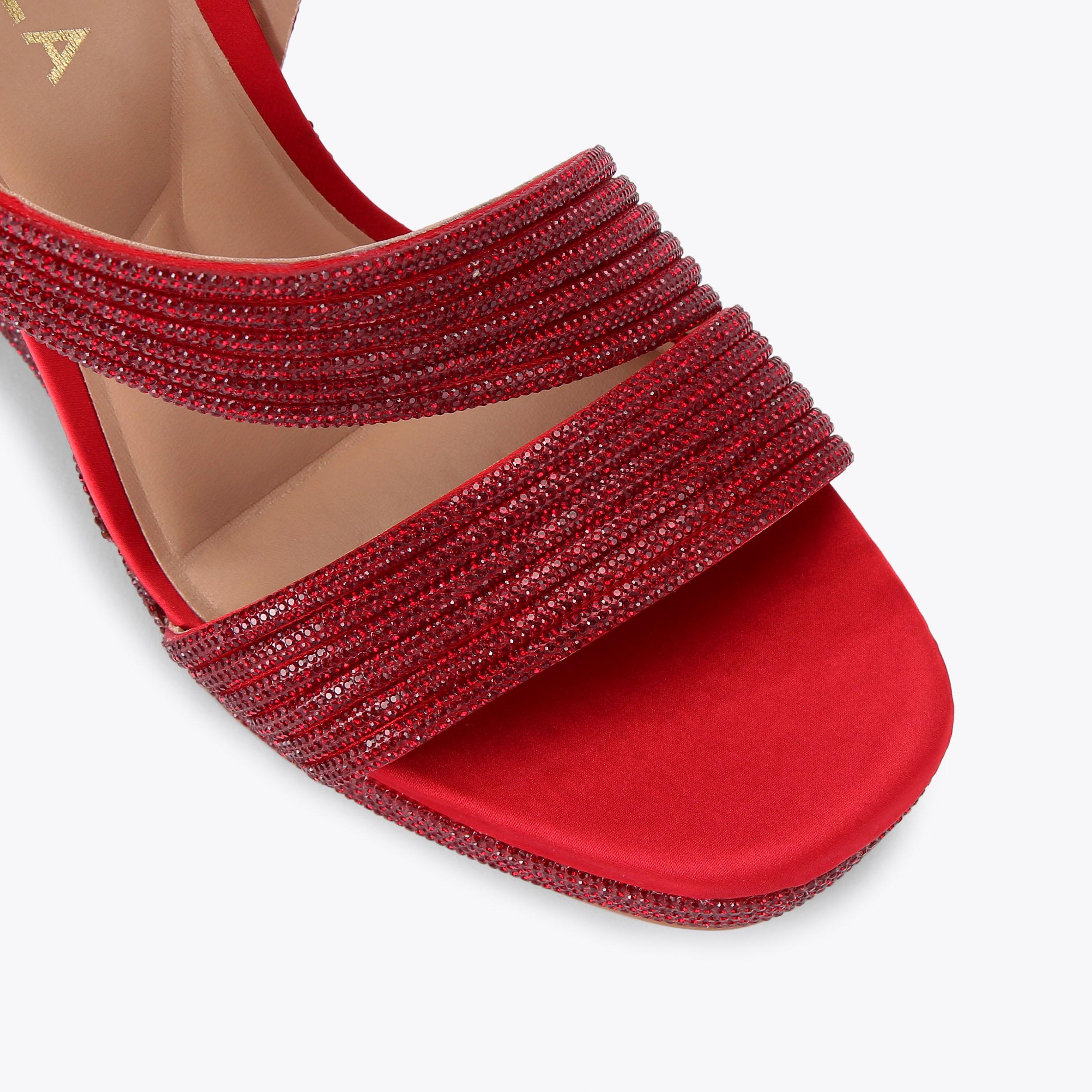 GALA WEDGE JEWEL 110 Red Crystal Heel by CARVELA