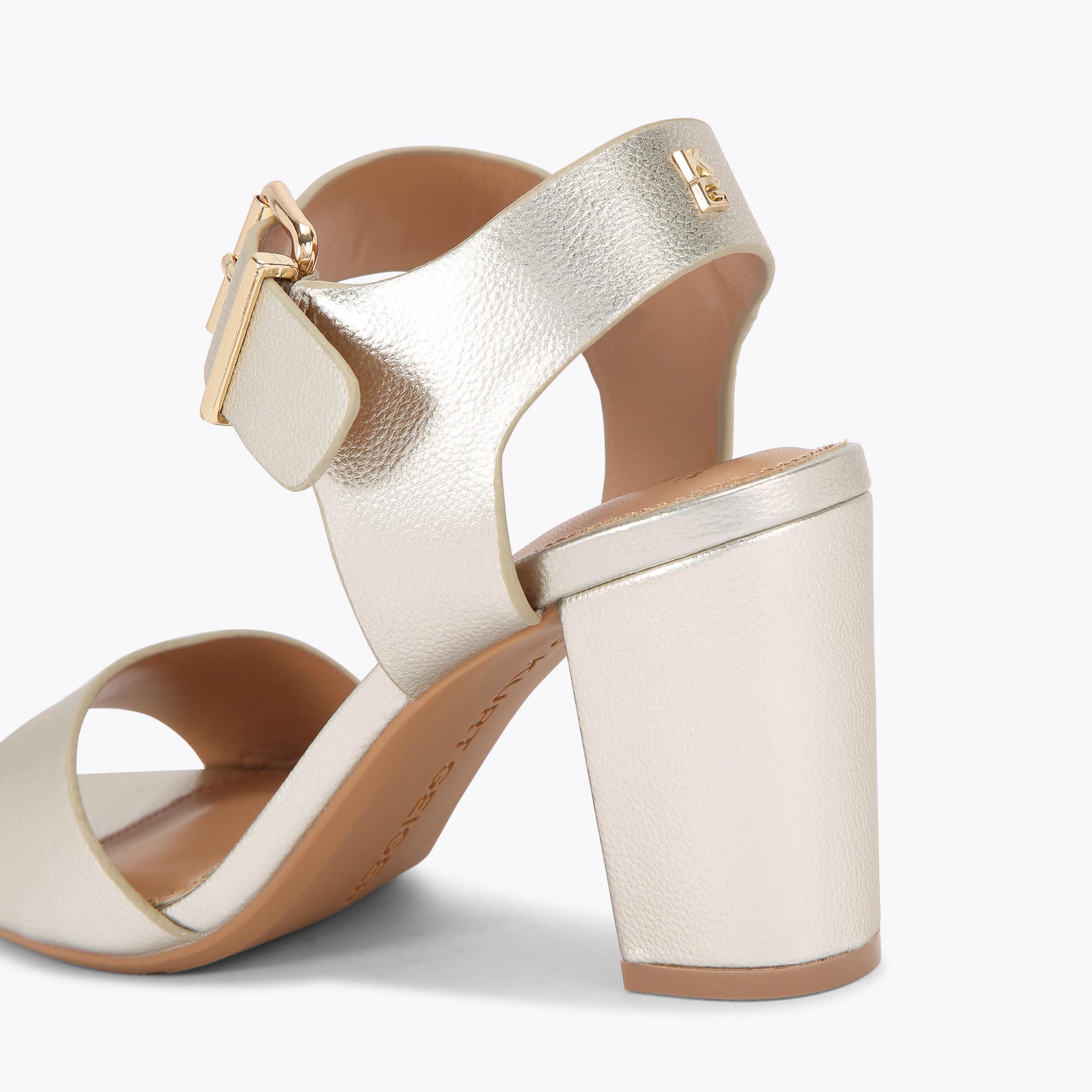 SUTTON Gold Block Heel Sandal by KG KURT GEIGER