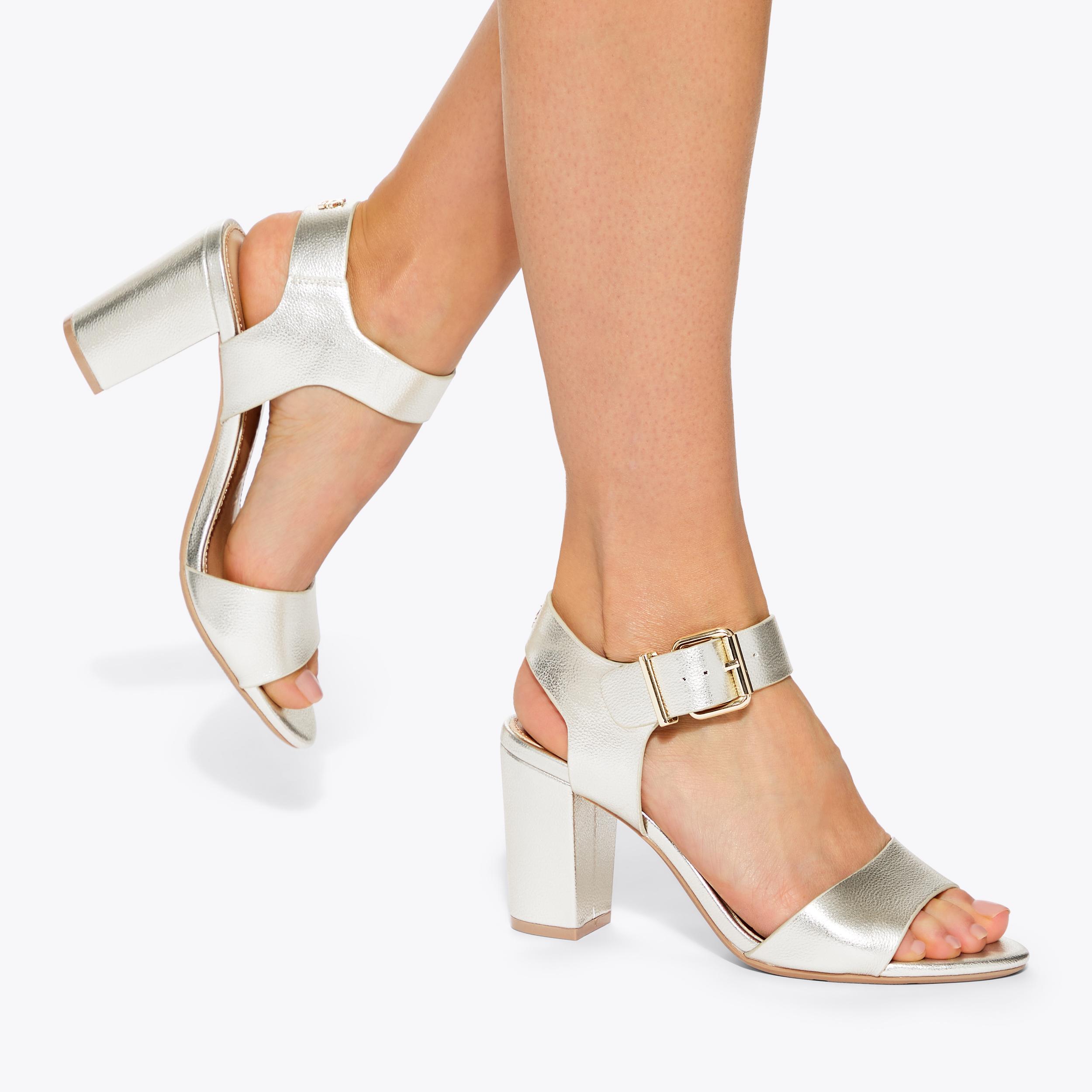 SUTTON Gold Block Heel Sandal by KG KURT GEIGER