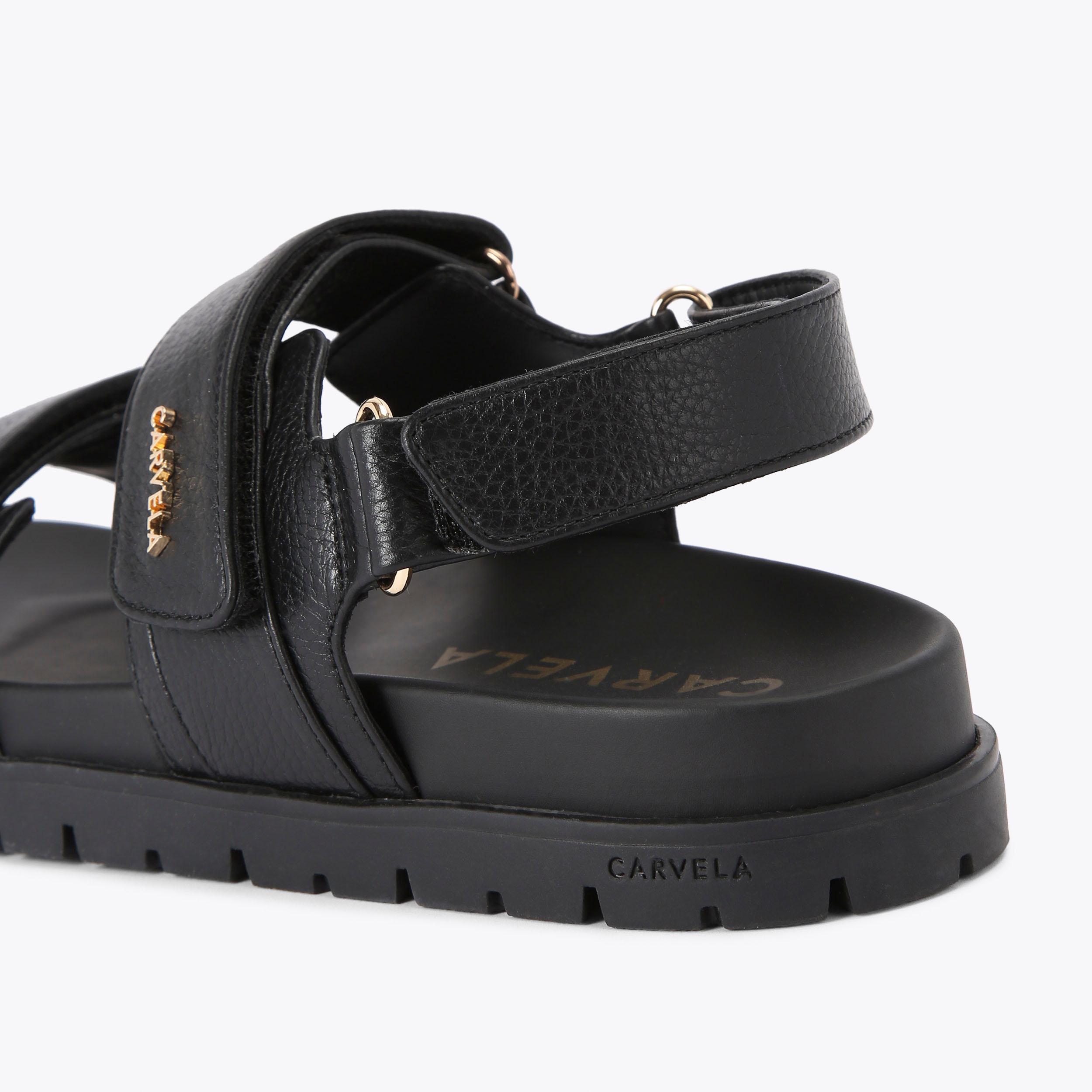 FAME Black Velcro Sandal by CARVELA
