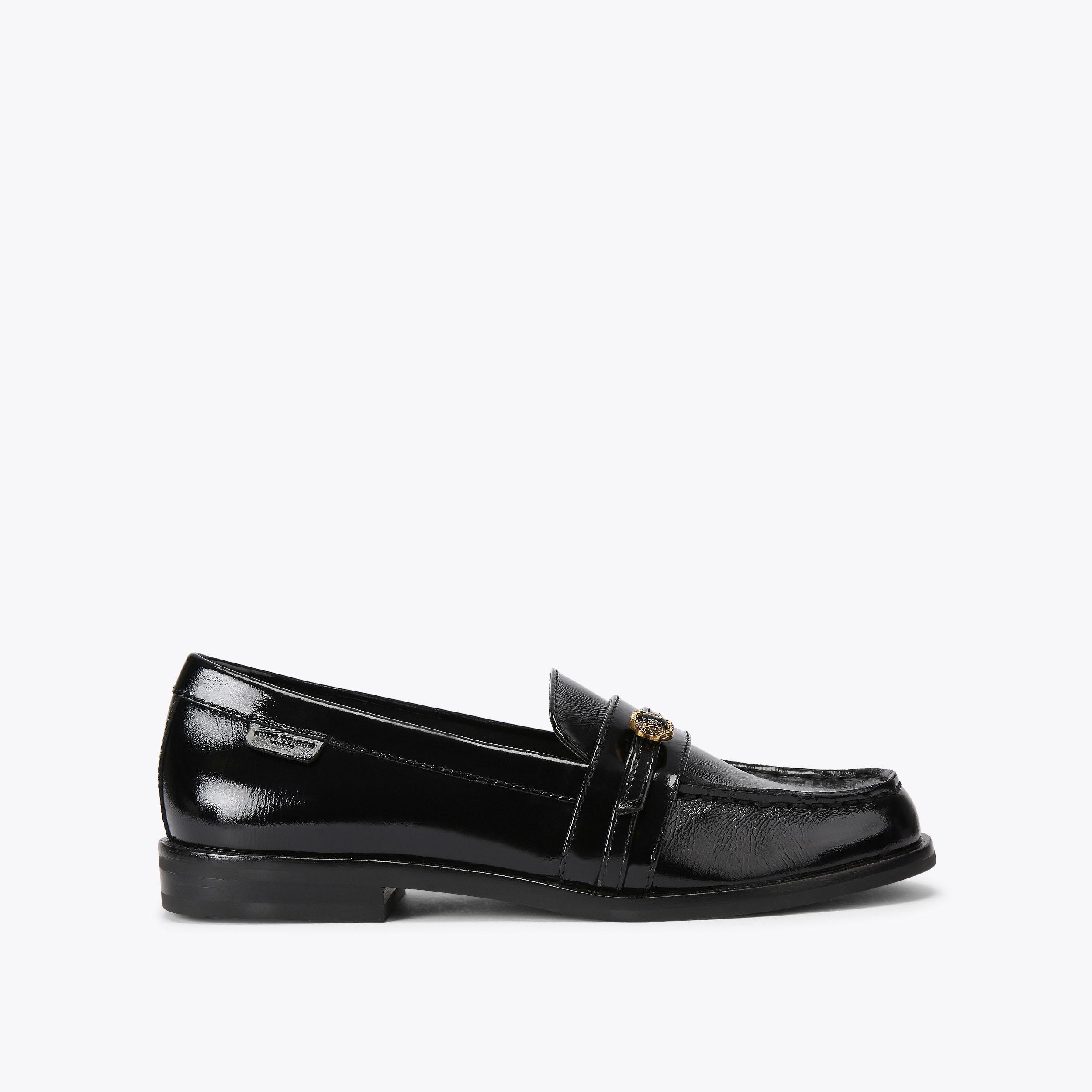 MAYFAIR SLIM LOAFER Black Patent Slip On Loafer by KURT GEIGER LONDON