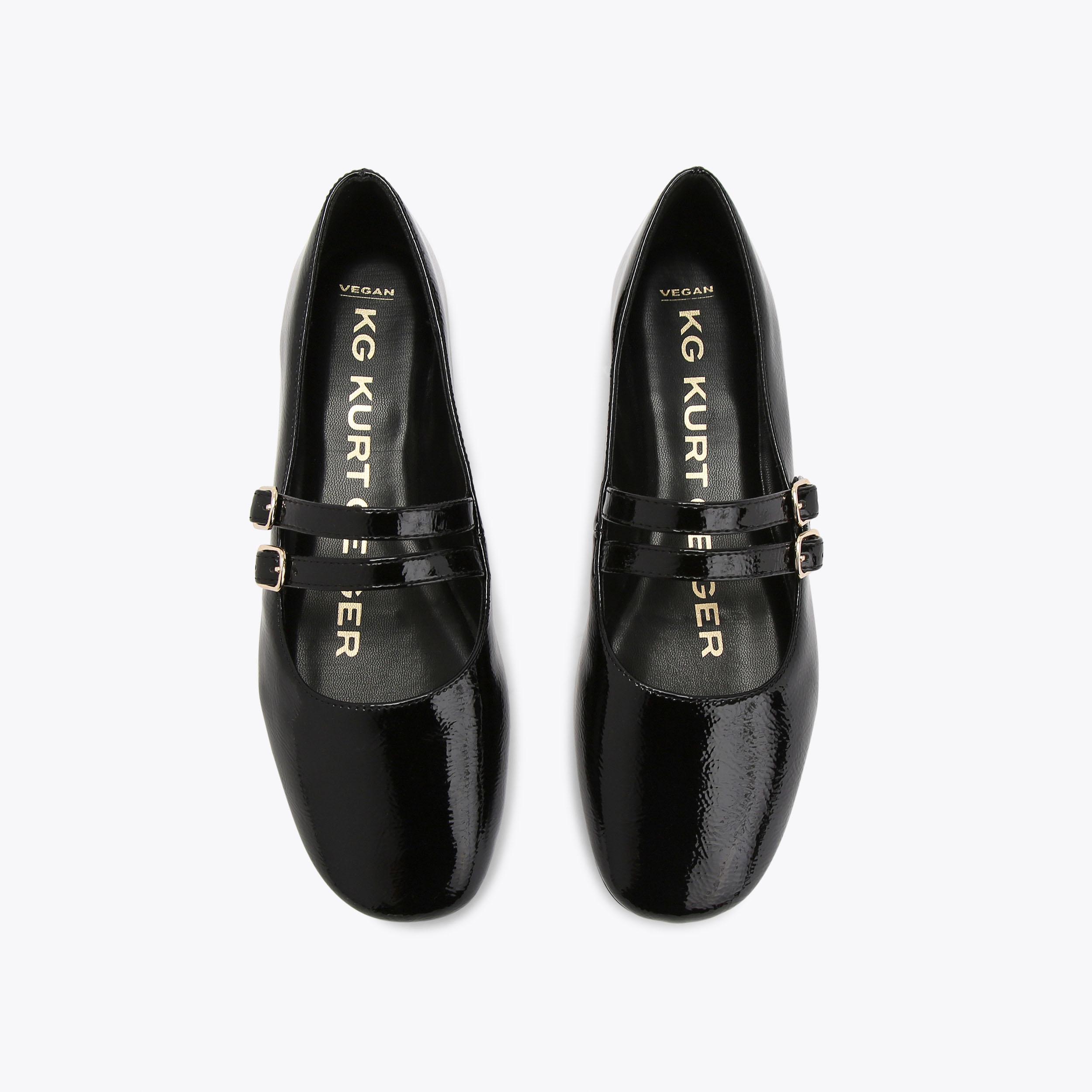 MAGIC Shiny Black Ballet Flats by KG KURT GEIGER