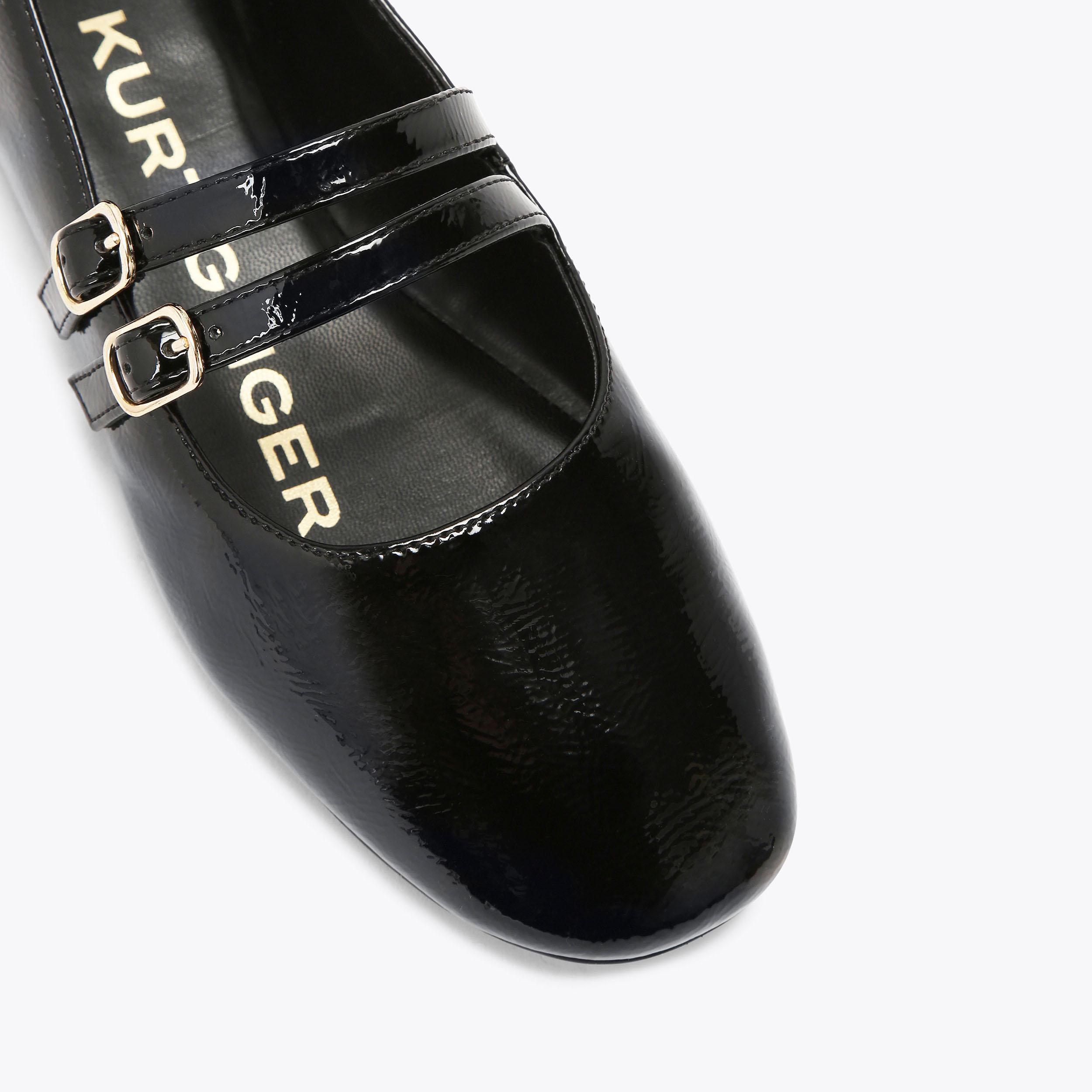 MAGIC Shiny Black Ballet Flats by KG KURT GEIGER
