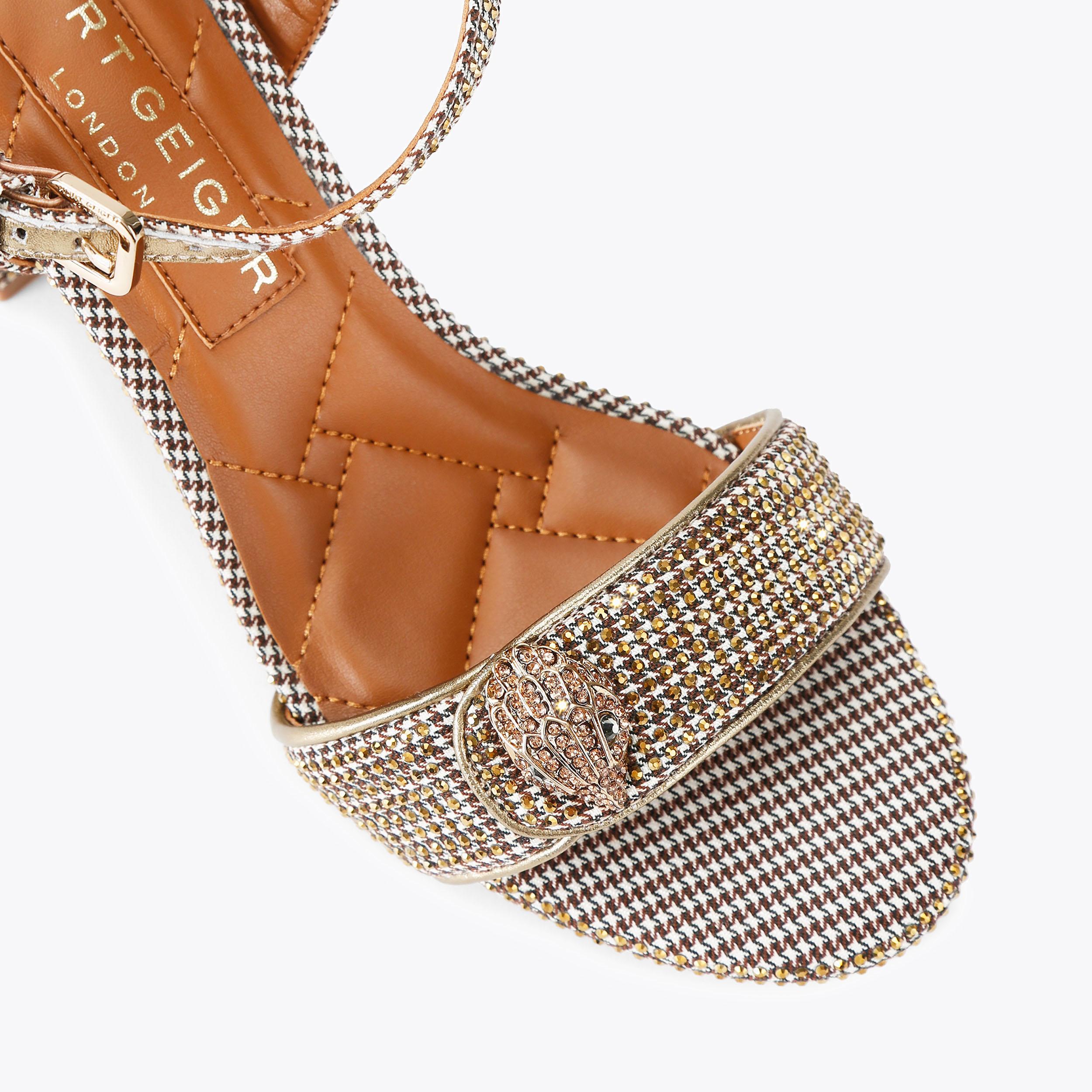 KENSINGTON LANGLEY Beige Houndstooth Heel by KURT GEIGER LONDON