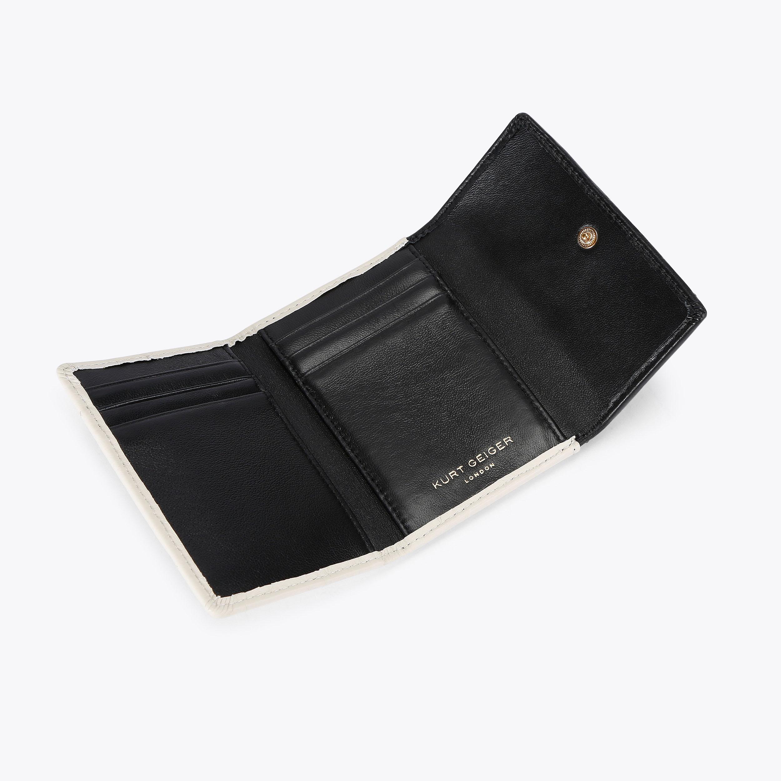 FLAP MULTI CARD HOLDER E Bone And Black Leather Card Holder by KURT ...