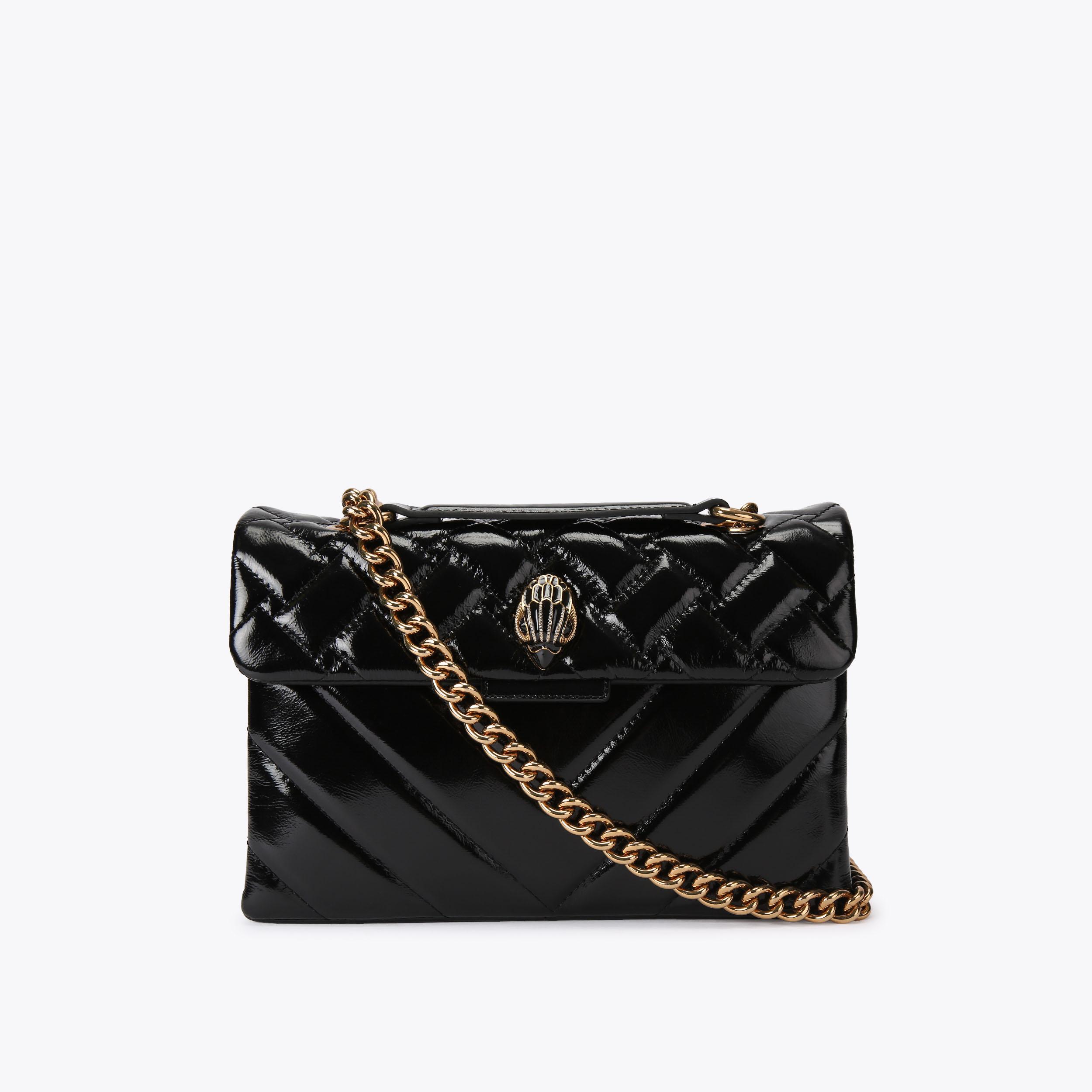 KENSINGTON BAG E Black Patent Shoulder Bag by KURT GEIGER LONDON