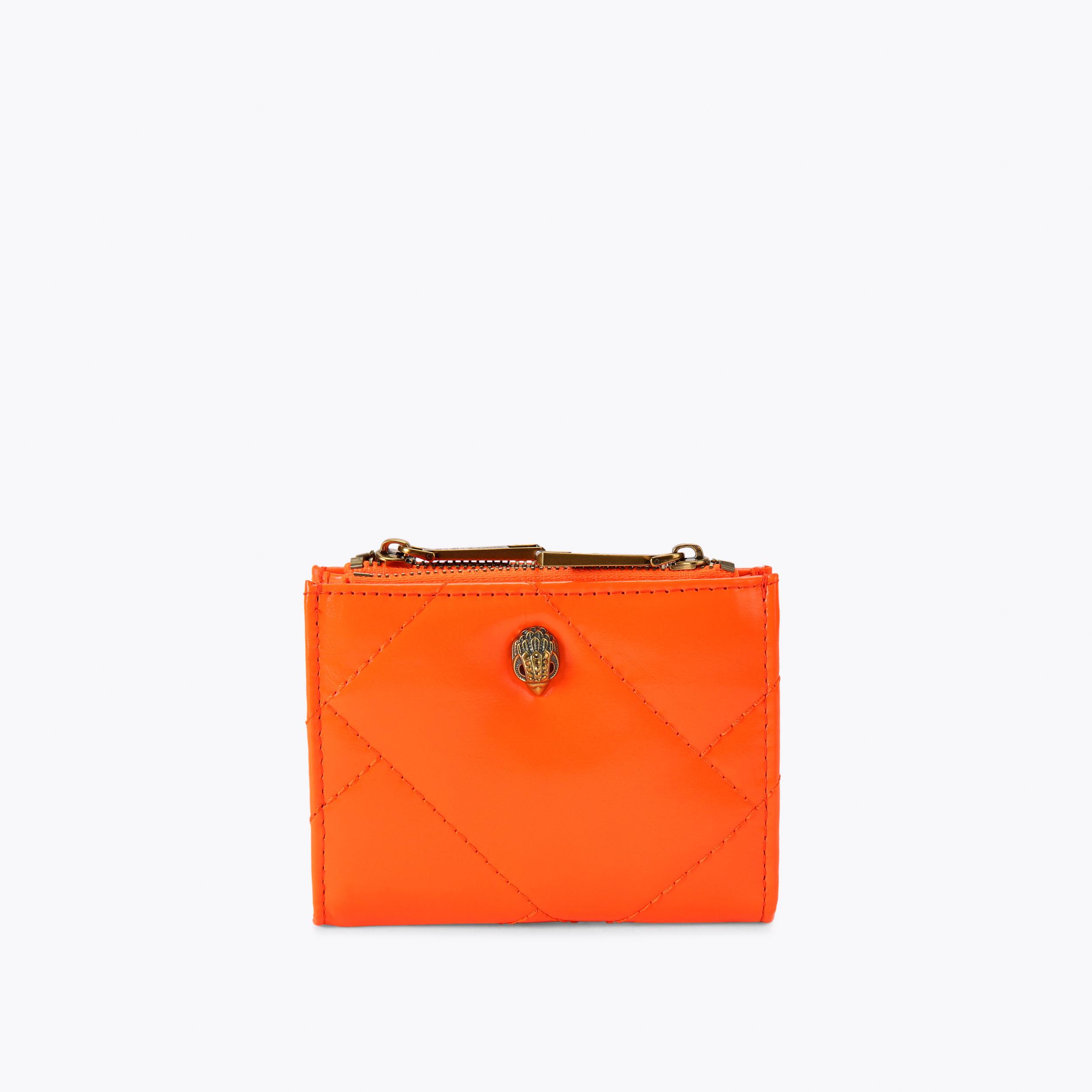 KENSINGTON PUFF MN PURSE Neon Orange Leather Purse by KURT GEIGER LONDON