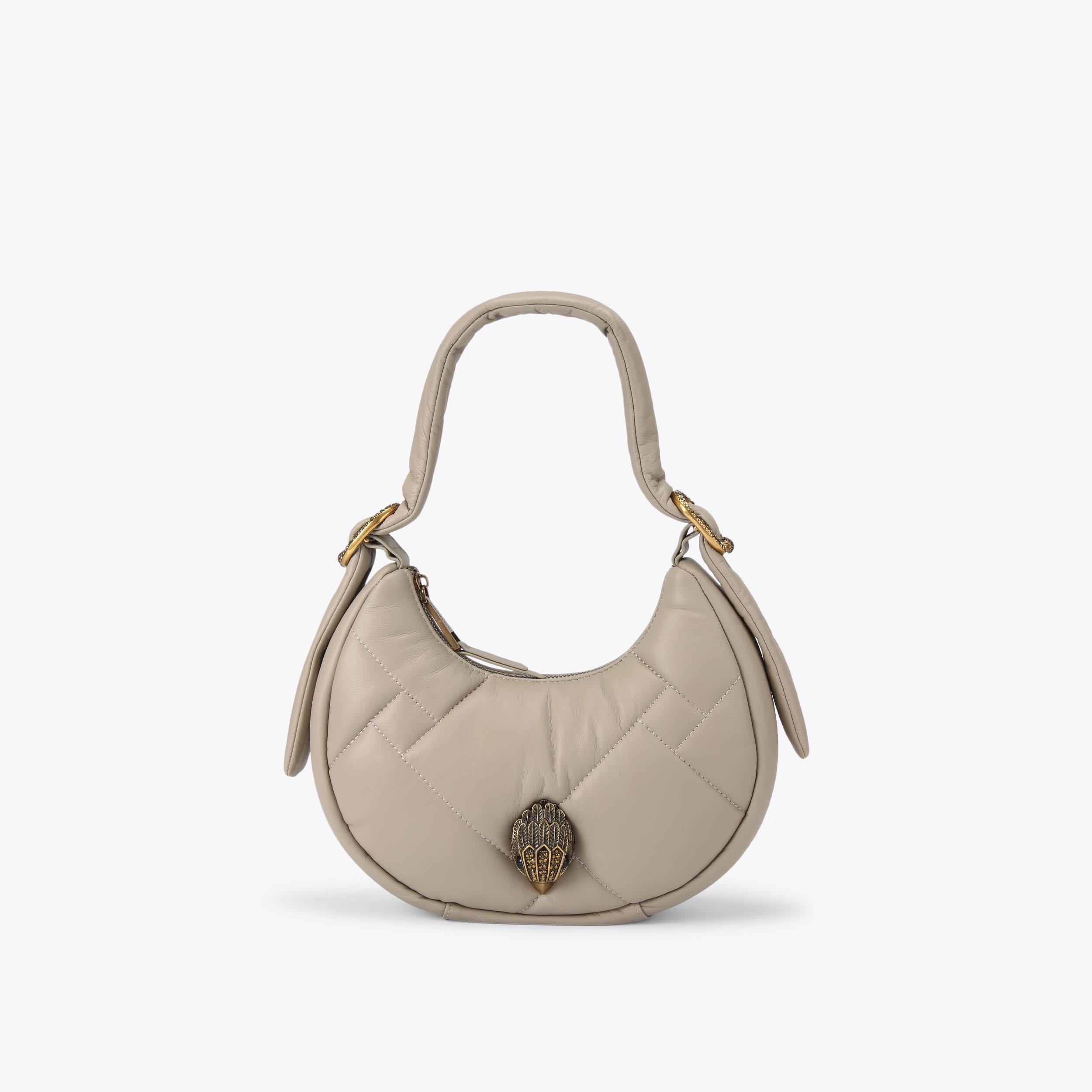 KENSINGTON PUFF SM HOBO Taupe Leather Hobo Bag by KURT GEIGER LONDON