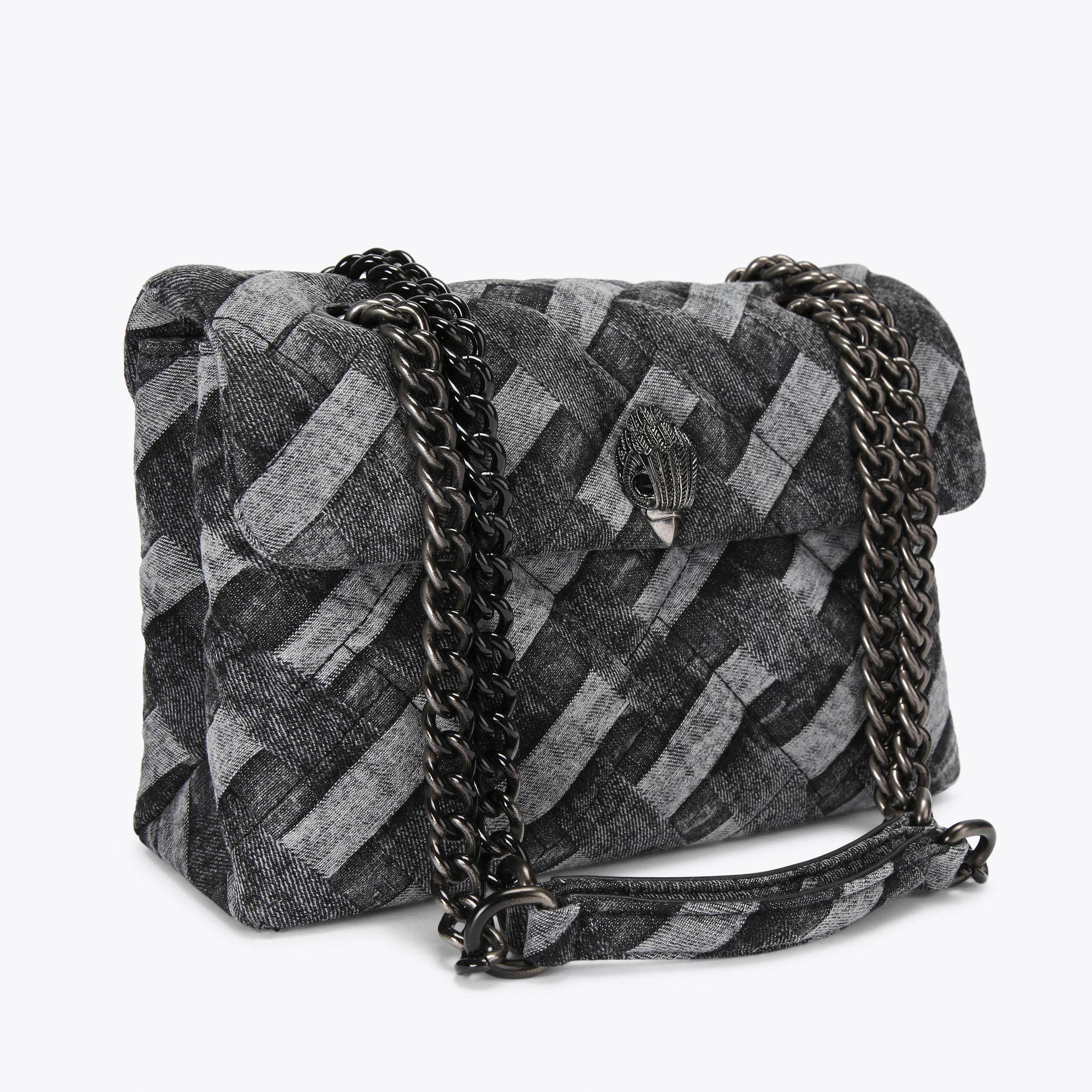 KENSINGTON SOFT BAG Black Denim Shoulder Bag by KURT GEIGER LONDON