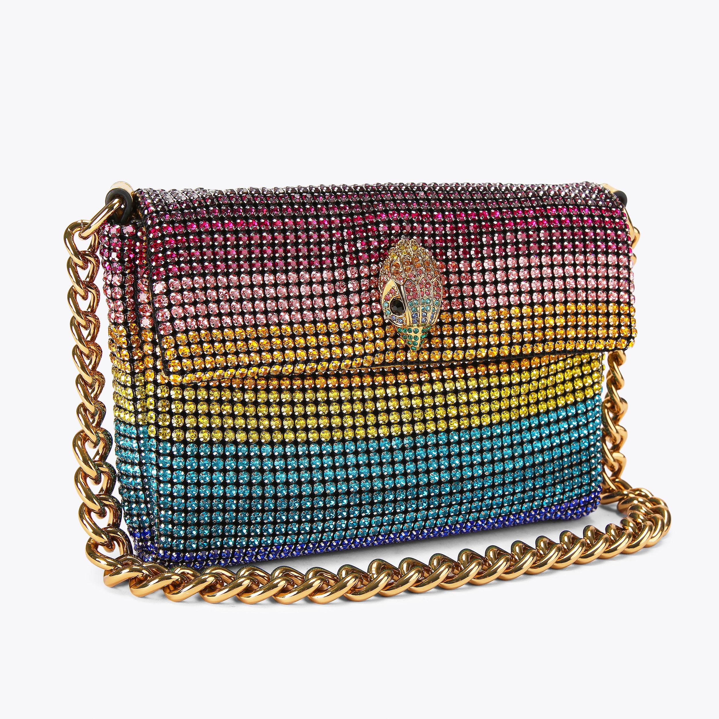 SM PARTY SHOULDER BAG Rainbow Stripe Shoulder Bag by KURT GEIGER LONDON