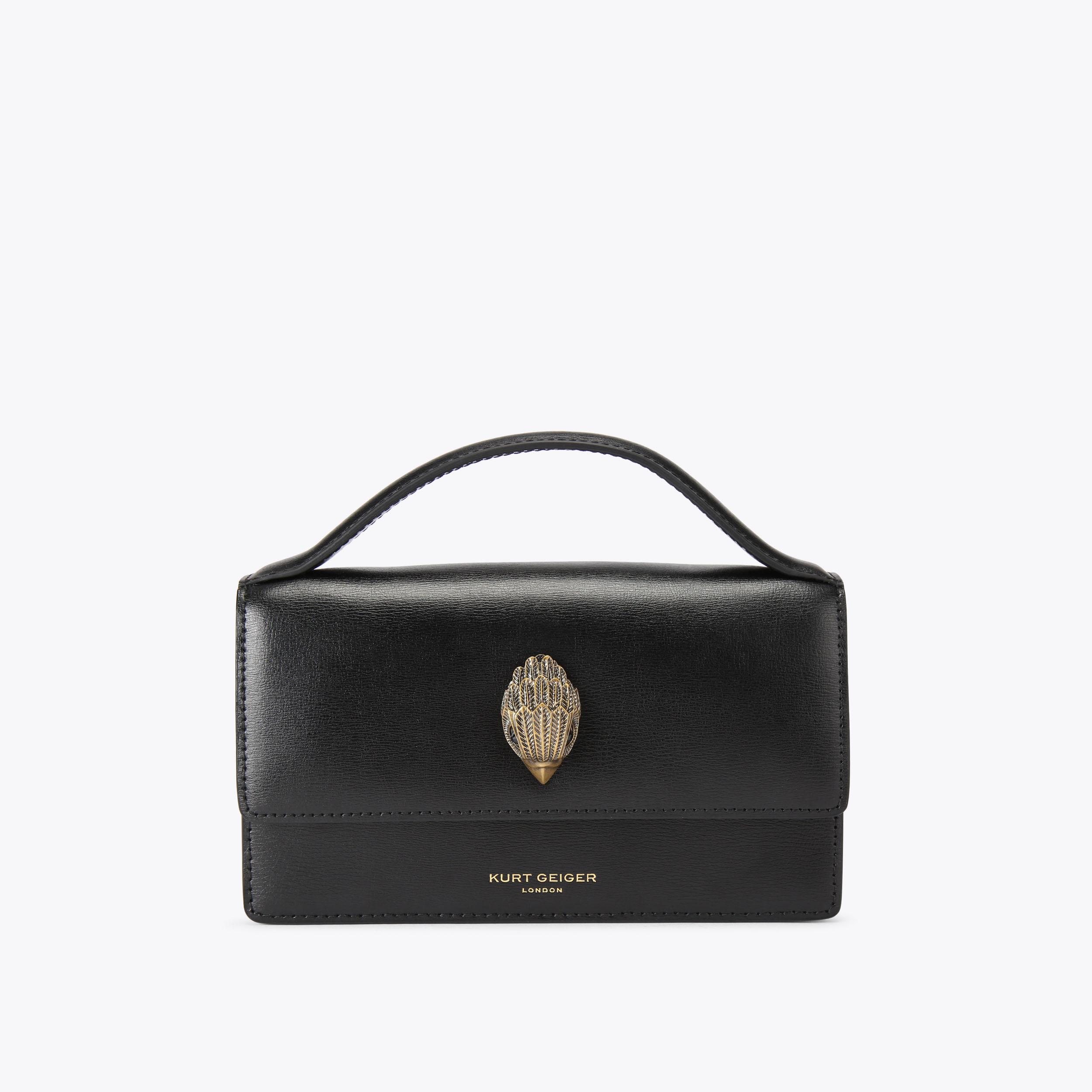 SM BOND TOP HANDLE BAG Black Top Handle Bag by KURT GEIGER LONDON
