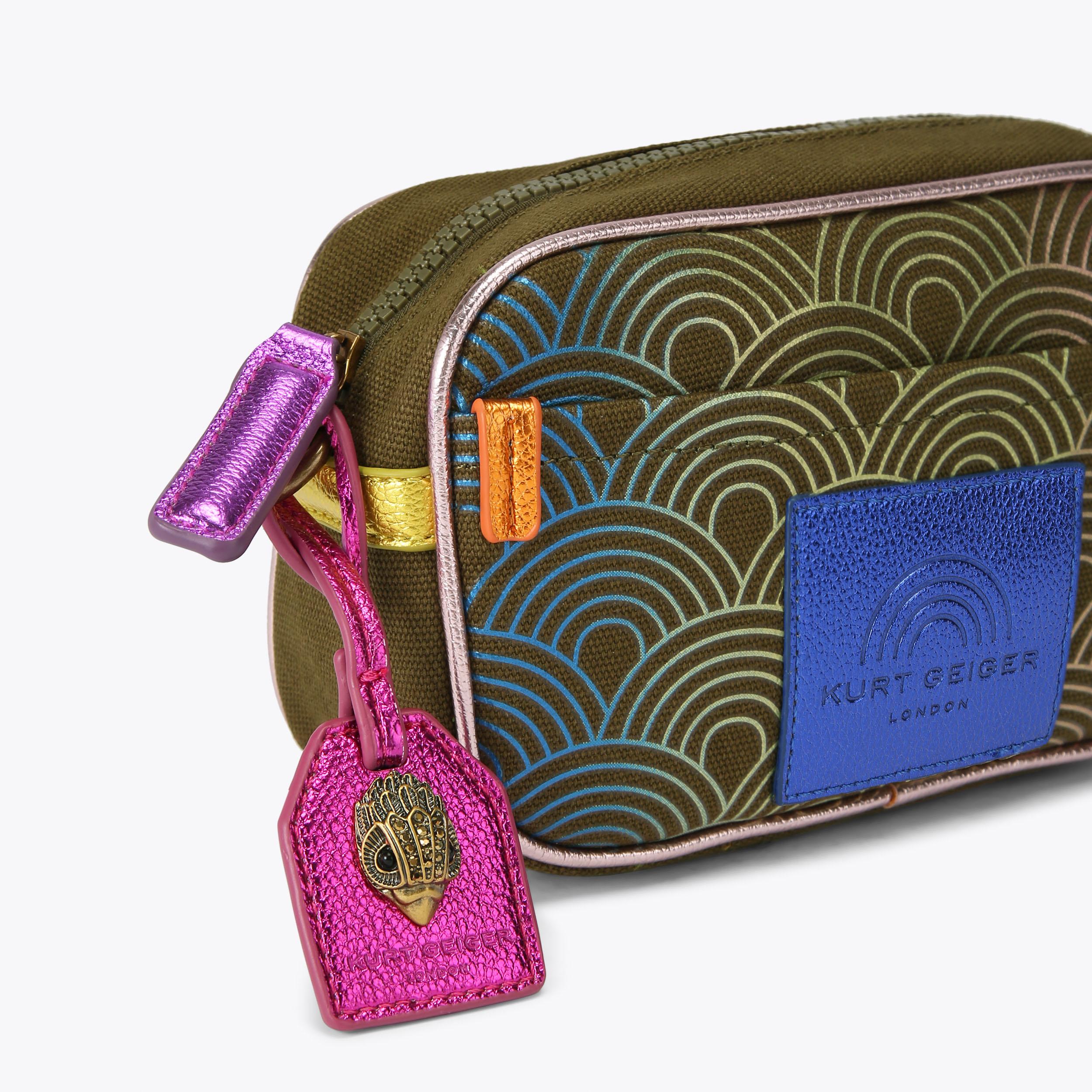 SOUTHBANK SM CAMERA BAG Khaki Rainbow Canvas Camera Bag by KURT GEIGER ...