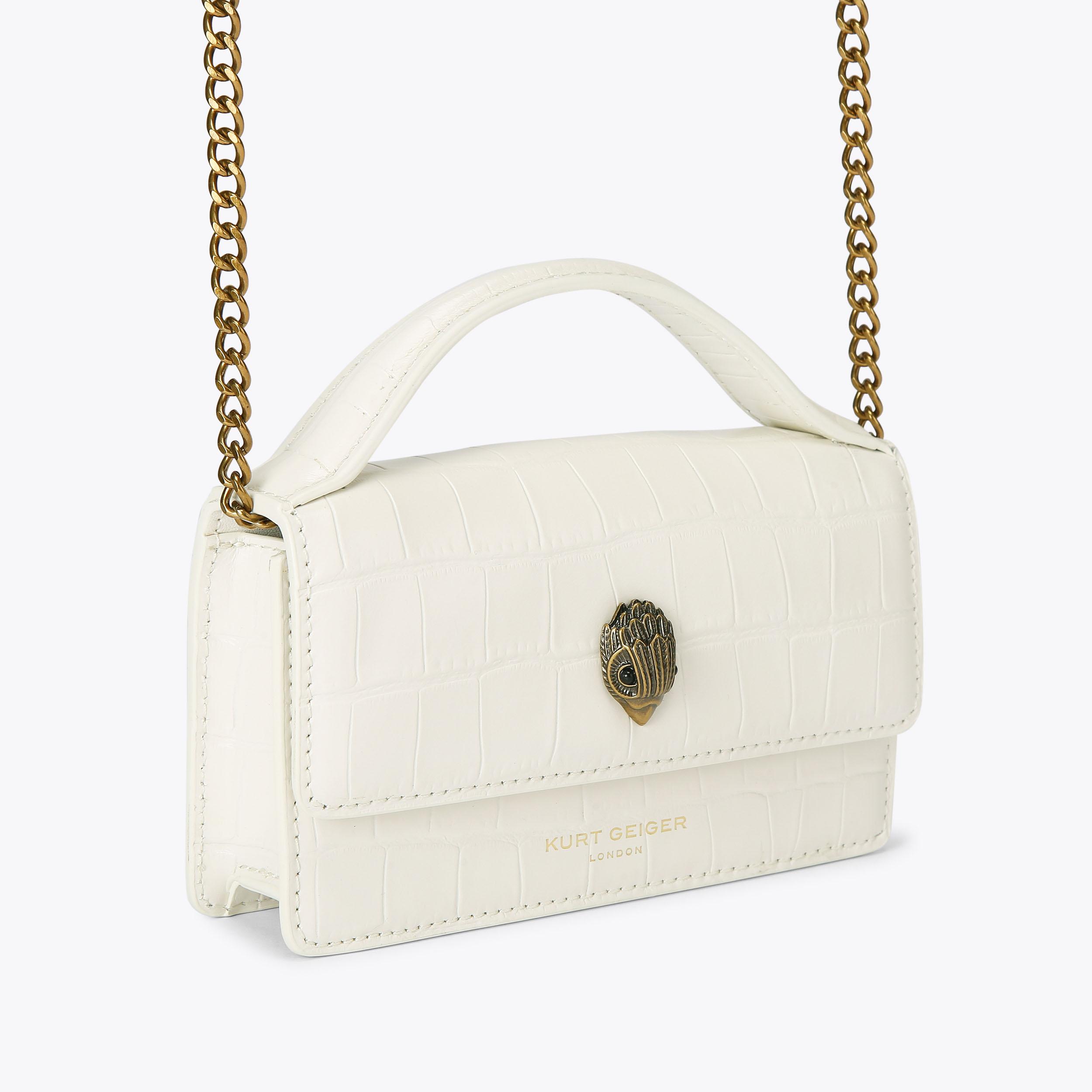 XS BOND TOP HANDLE BAG White Top Handle Bag by KURT GEIGER LONDON