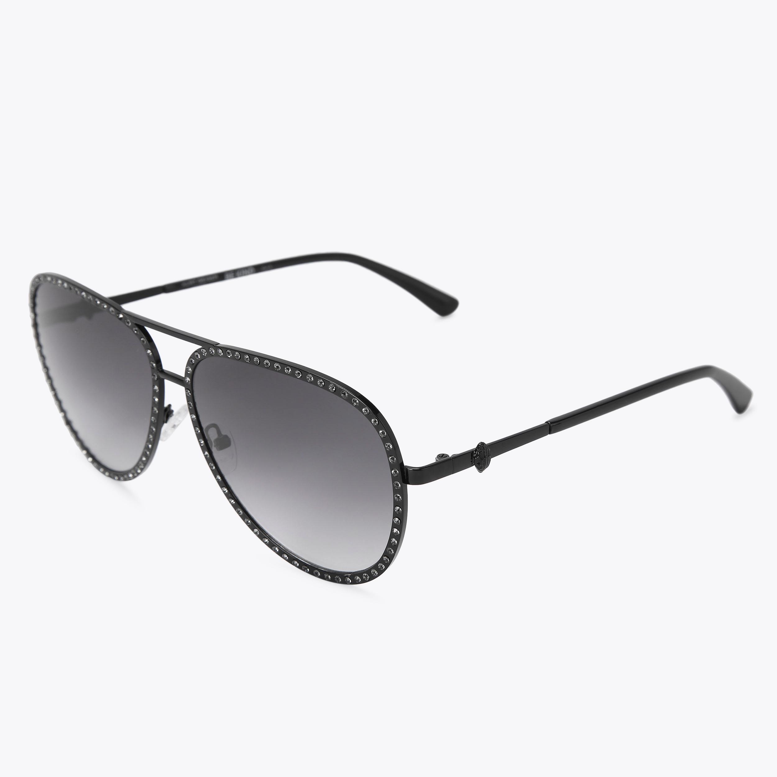 SHOREDITCH LG AVIATOR C Black Tinted Sunglasses by KURT GEIGER LONDON
