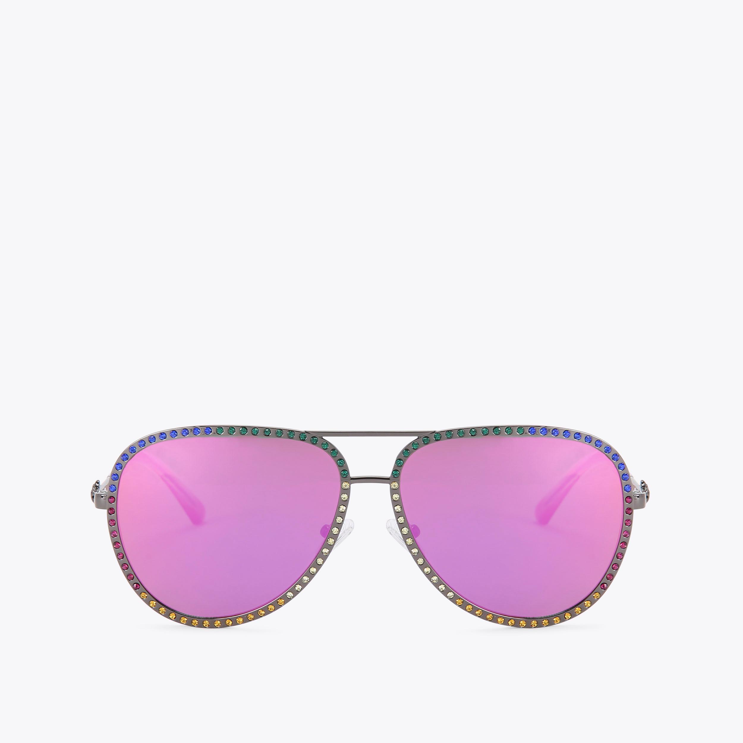SHOREDITCH LG AVIATOR C Pink Tinted Aviator Sunglasses by KURT GEIGER ...