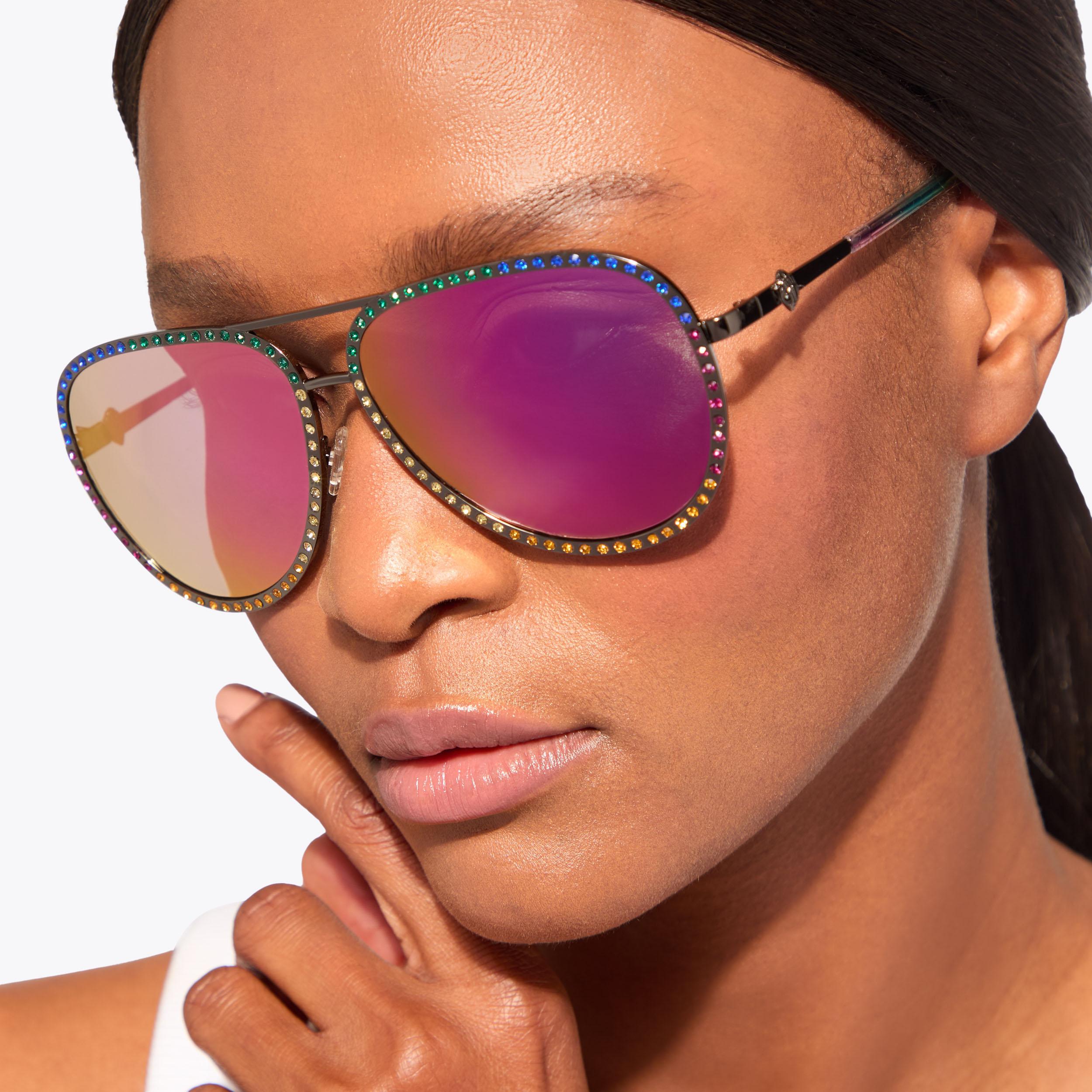 SHOREDITCH LG AVIATOR C Pink Tinted Aviator Sunglasses by KURT GEIGER ...