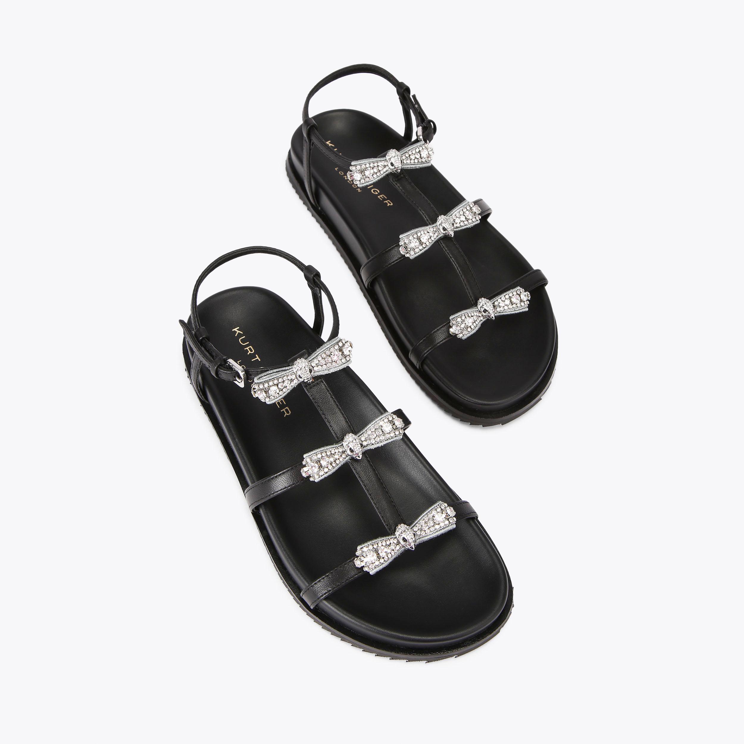 PIERRA MICRO BOW SANDAL Black Micro Bow Sandal by KURT GEIGER LONDON