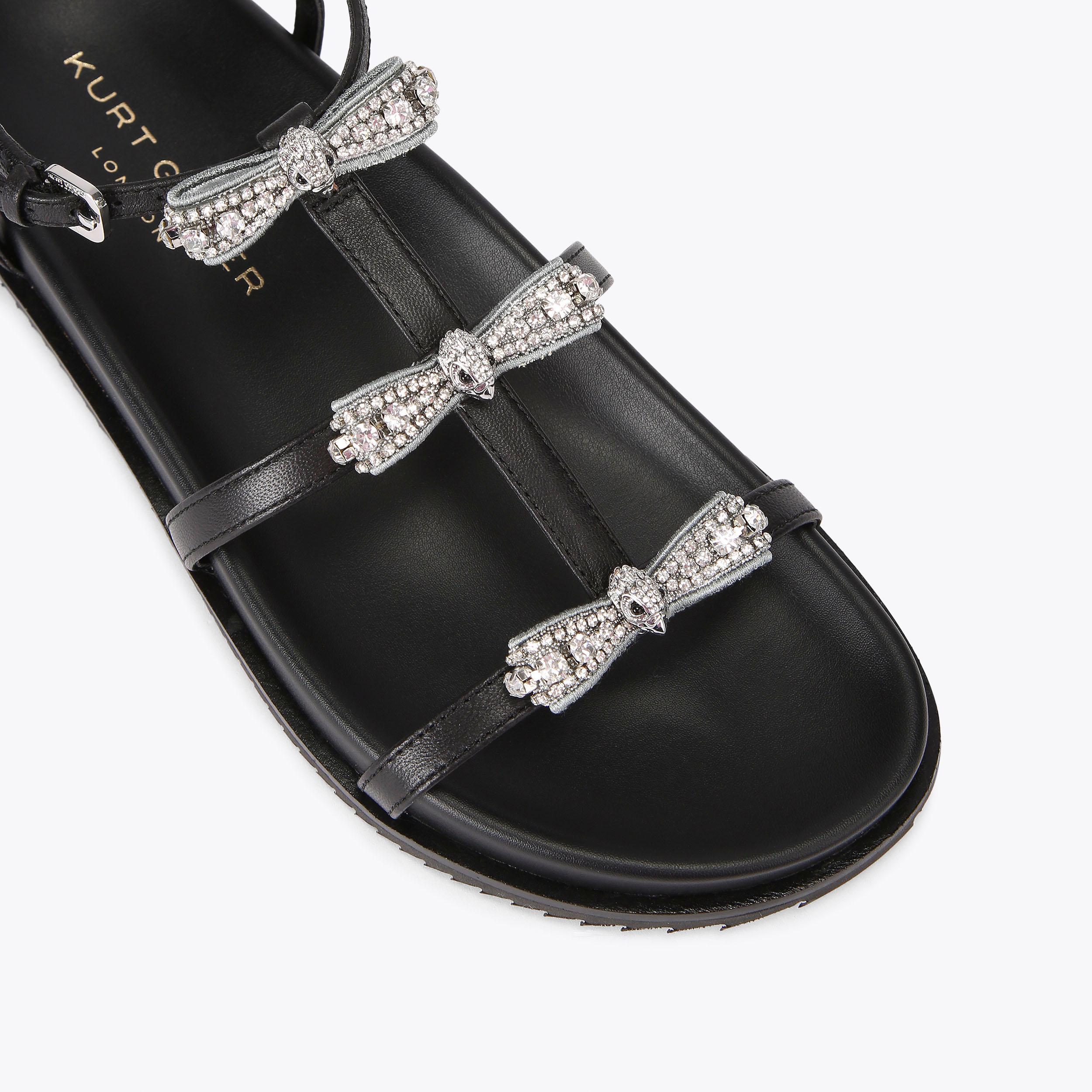 PIERRA MICRO BOW SANDAL Black Micro Bow Sandal by KURT GEIGER LONDON