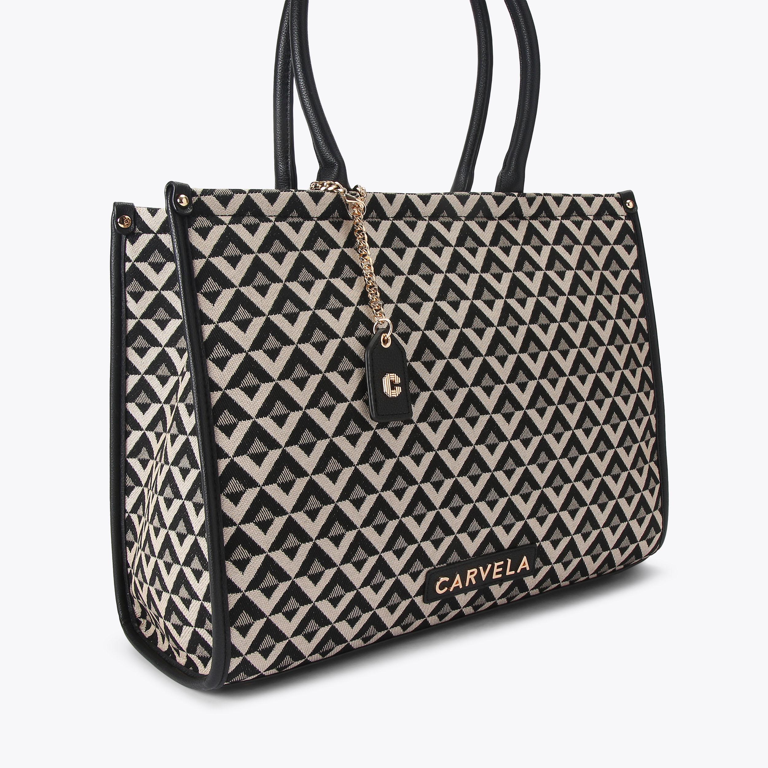 SORRENTO CHUCK IN TOTE Geometric Canvas Tote Bag by CARVELA