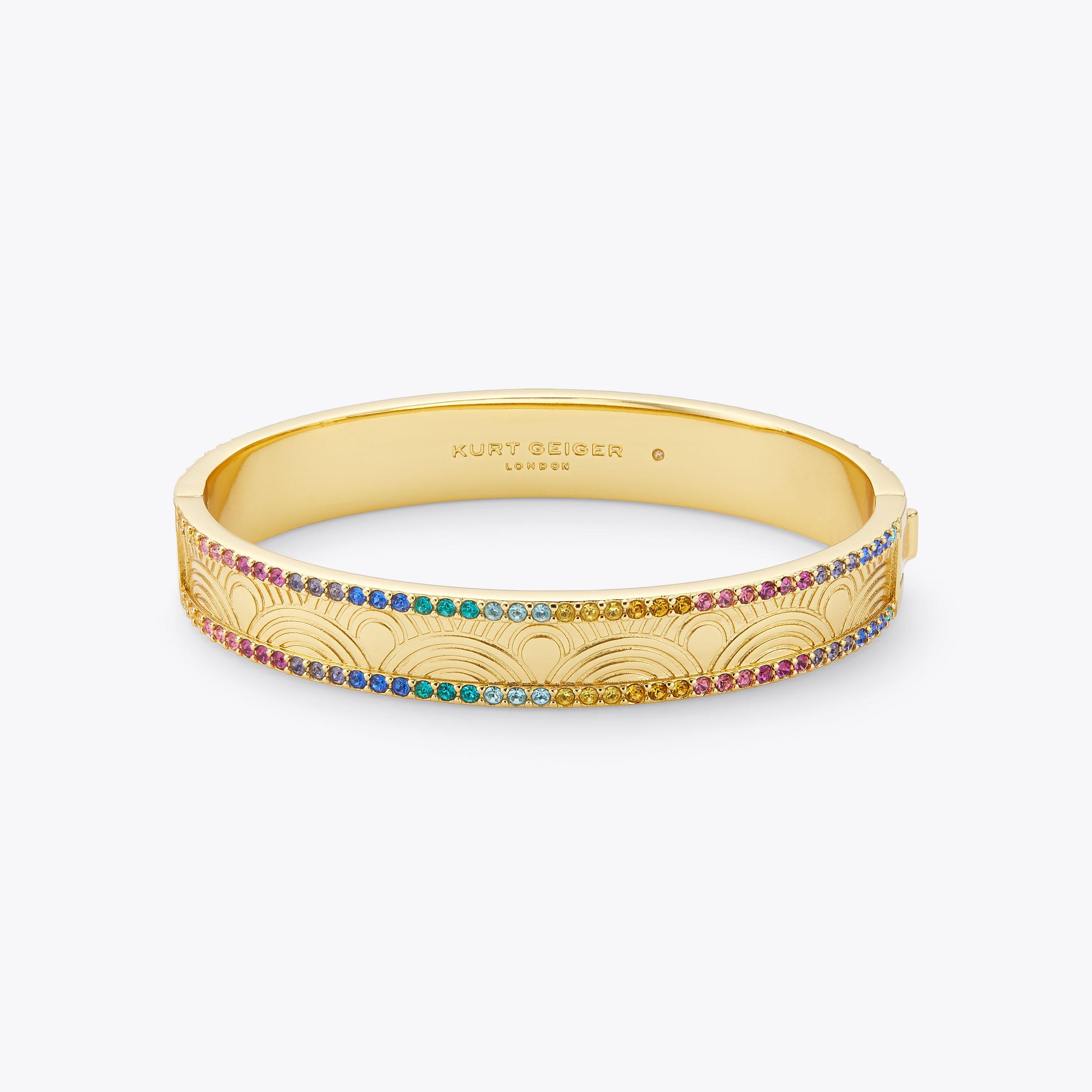 SOUTHBANK BANGLE Gold Rainbow Bangle by KURT GEIGER LONDON