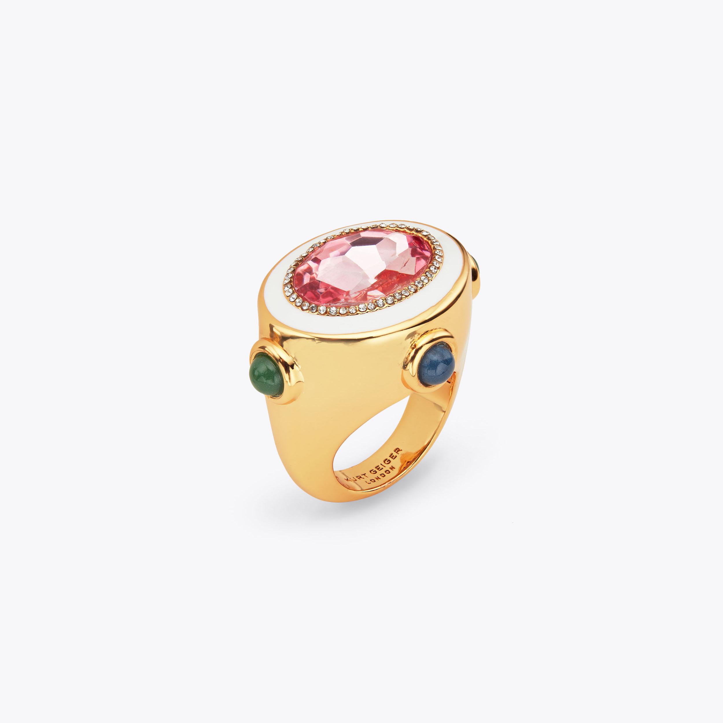 KENSINGTON GEM RING Gold Ring by KURT GEIGER LONDON
